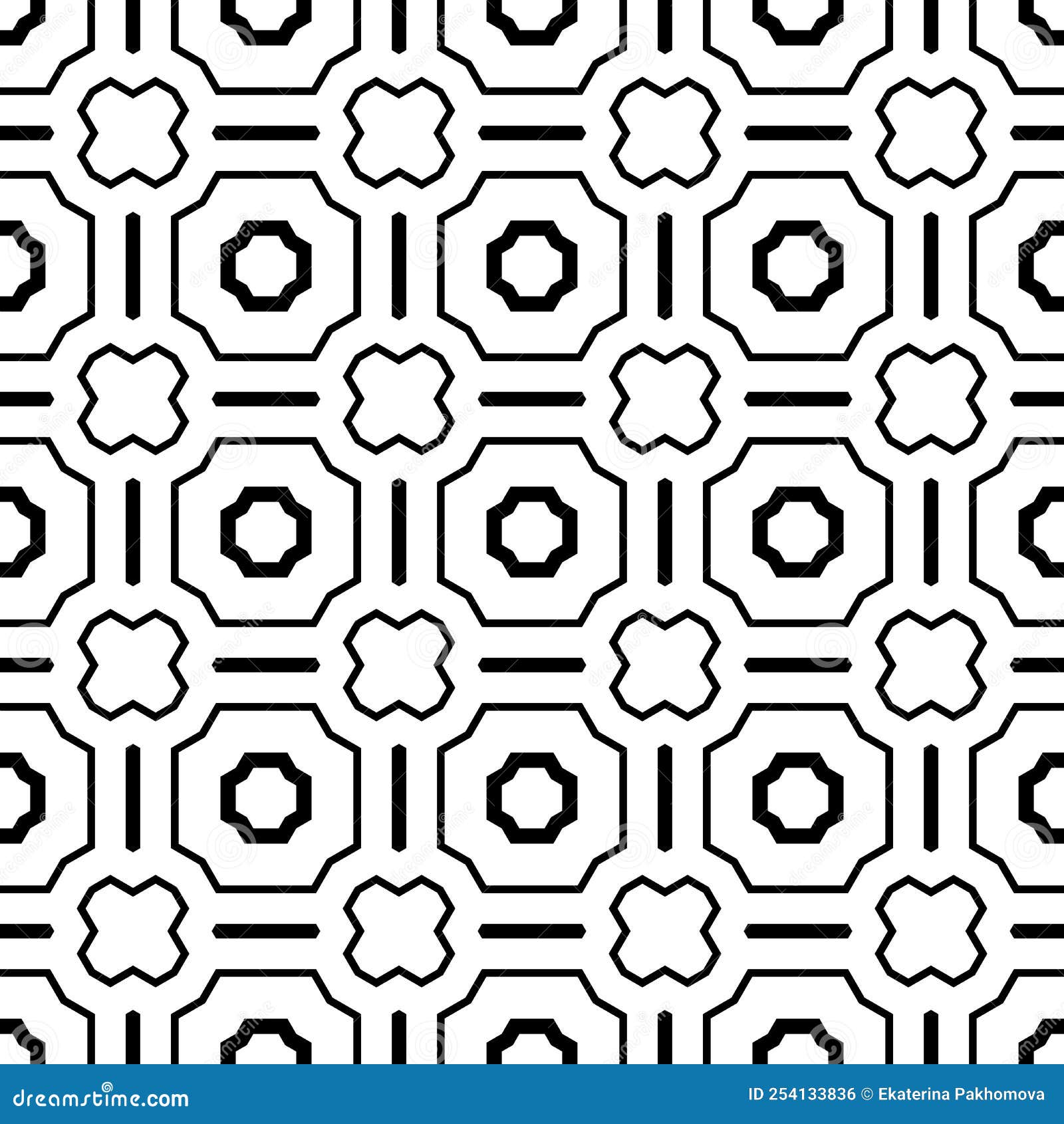 Abstract Thin Line Checkered Geometric Seamless Pattern. Striped Square ...