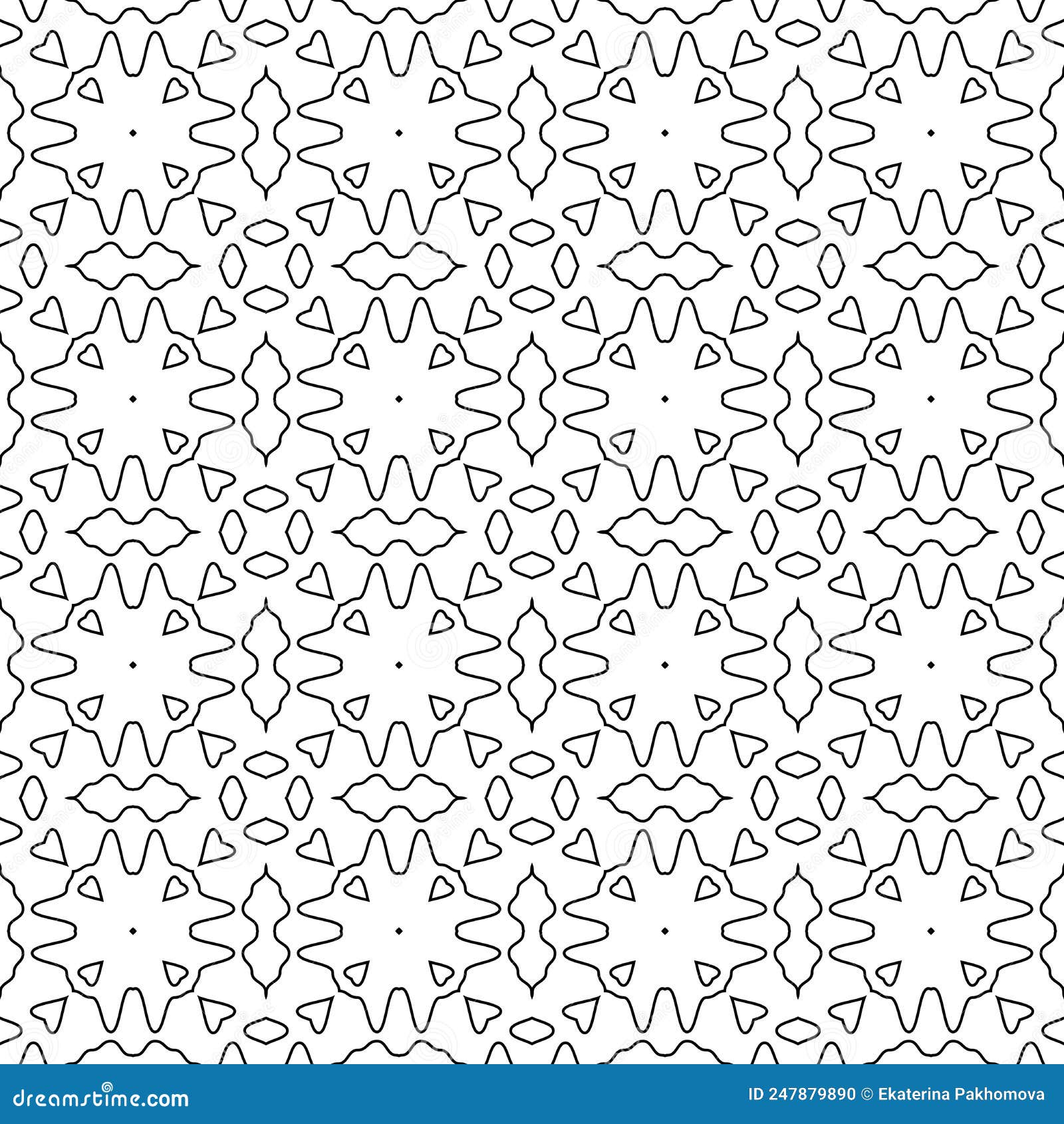 Abstract Thin Line Seamless Pattern. Linear Ornamental Geometric ...