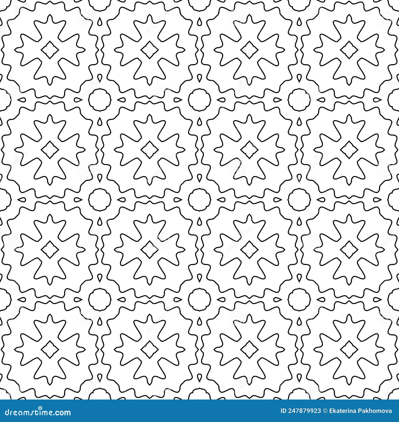 Abstract Thin Line Seamless Pattern. Linear Ornamental Geometric ...