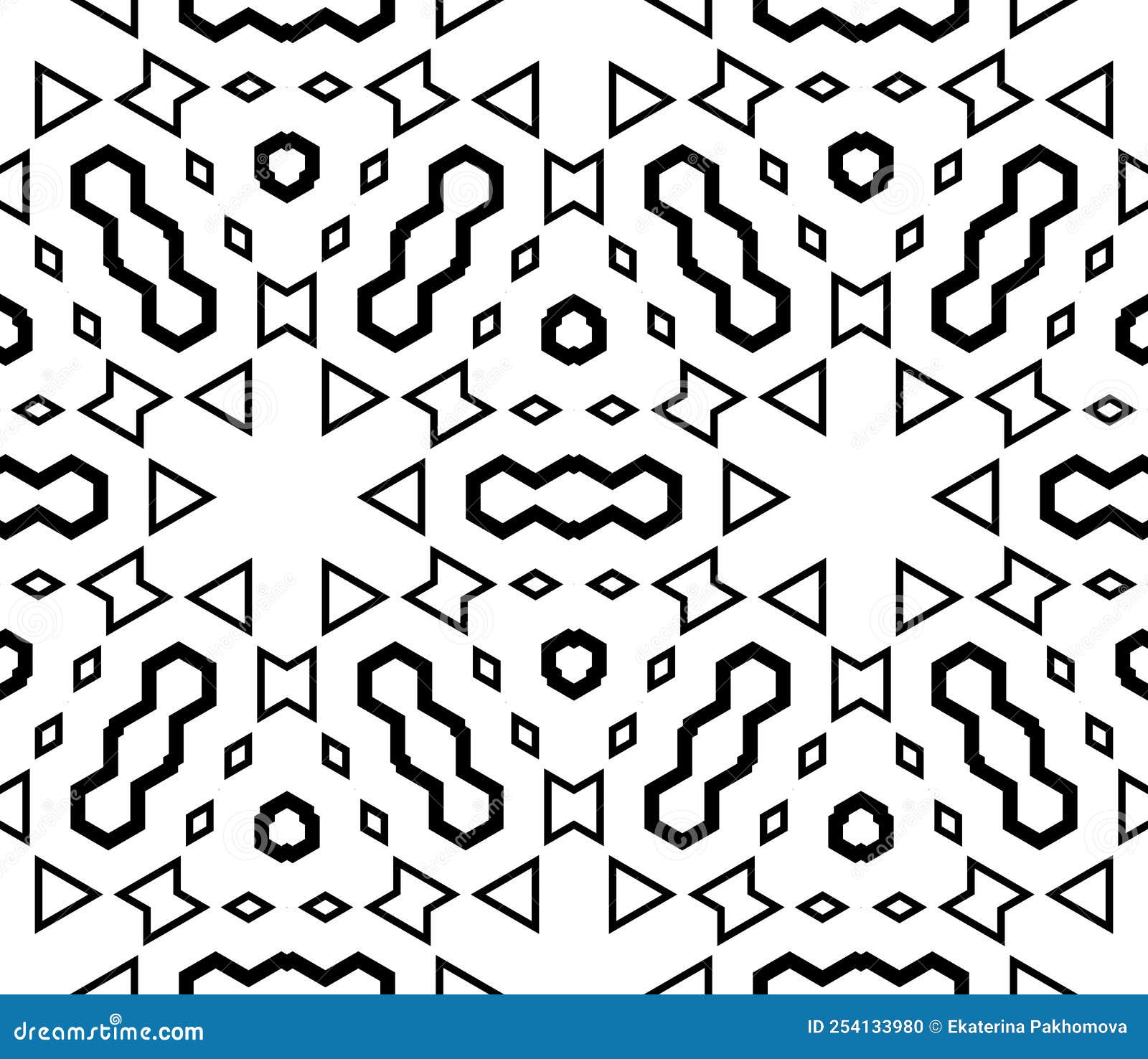 Abstract Thin Line Seamless Pattern. Linear Ornamental Geometric ...