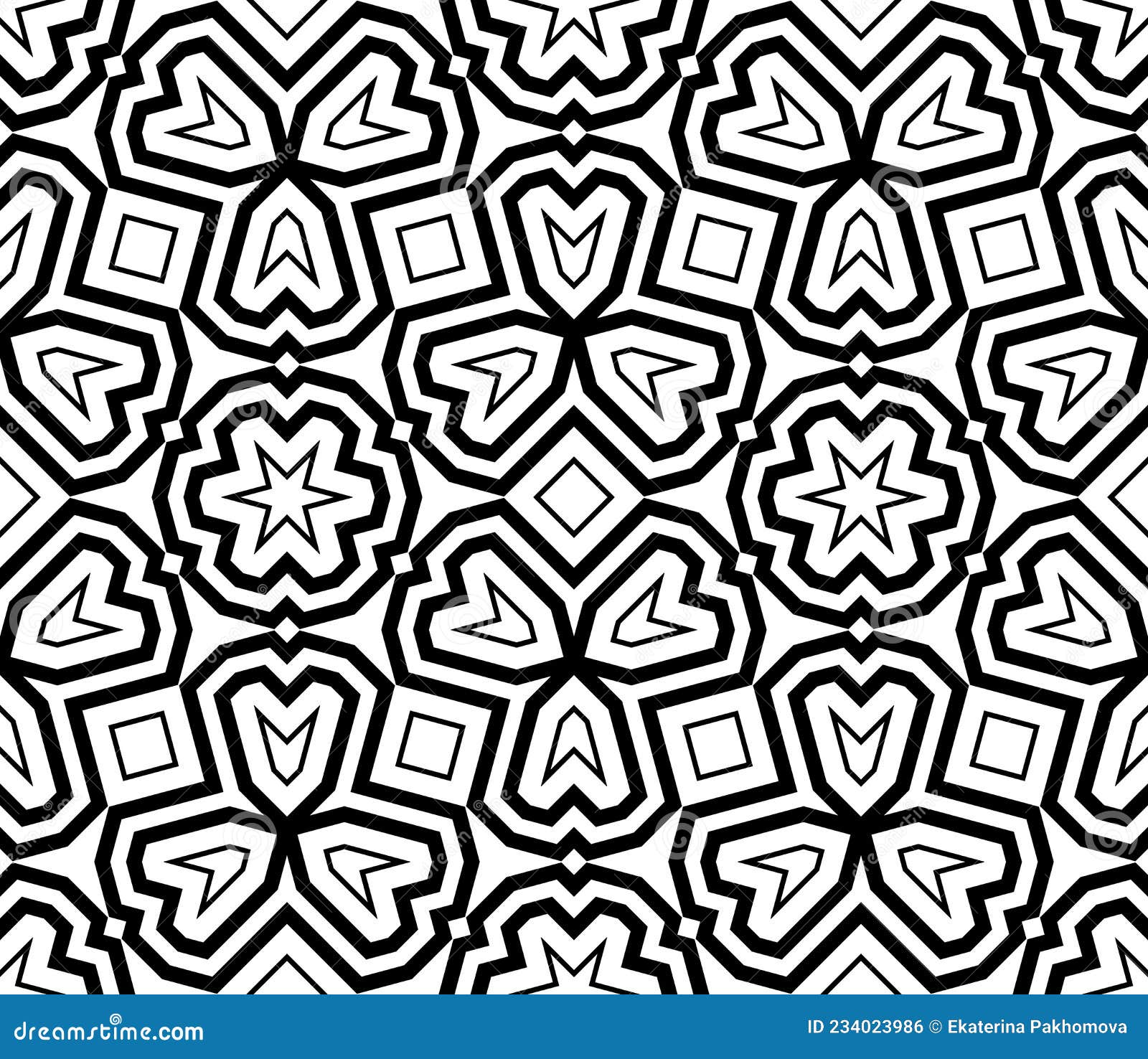 Abstract Thin Line Seamless Pattern. Linear Ornamental Geometric ...