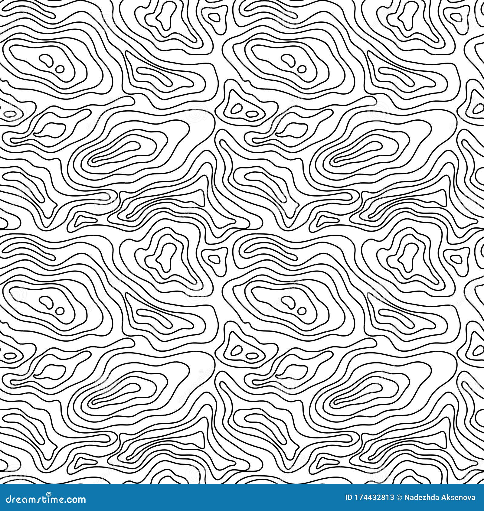 Seamless Pattern. Abstract Topographic Map, Lines and Contours ...