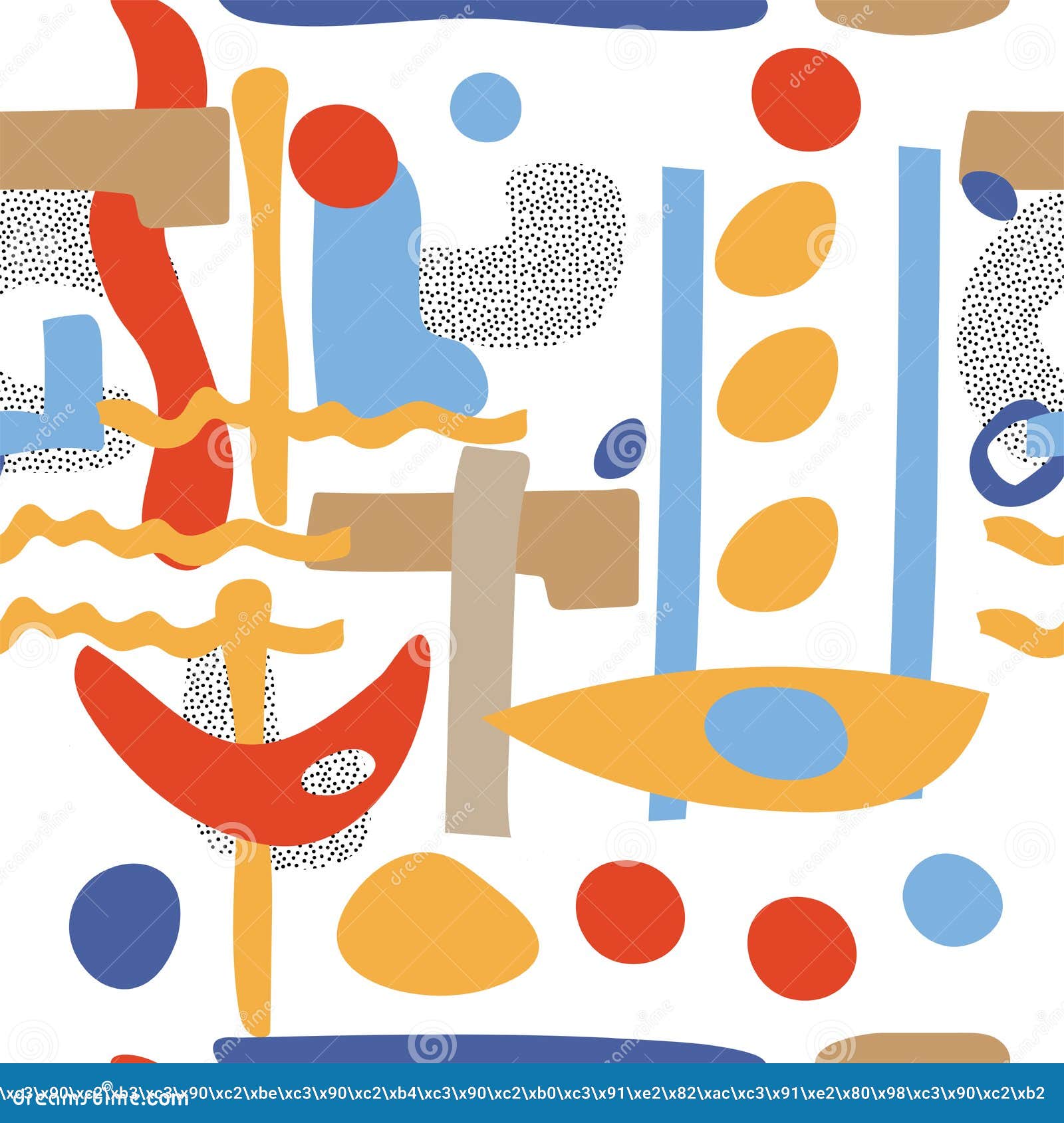 Seamless Pattern Abstract Pattern of Various Shapes. Use for Wrapping ...