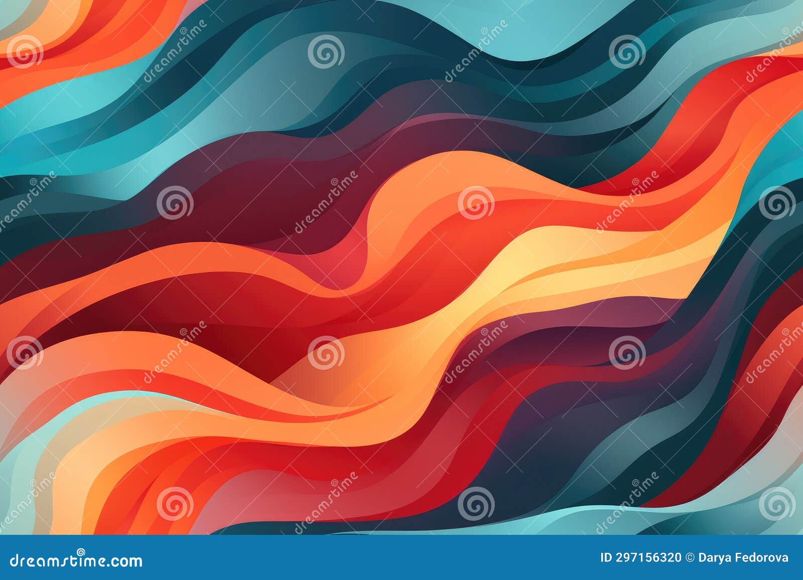 Seamless Pattern with Abstract Waves and Spots. Illustration for ...