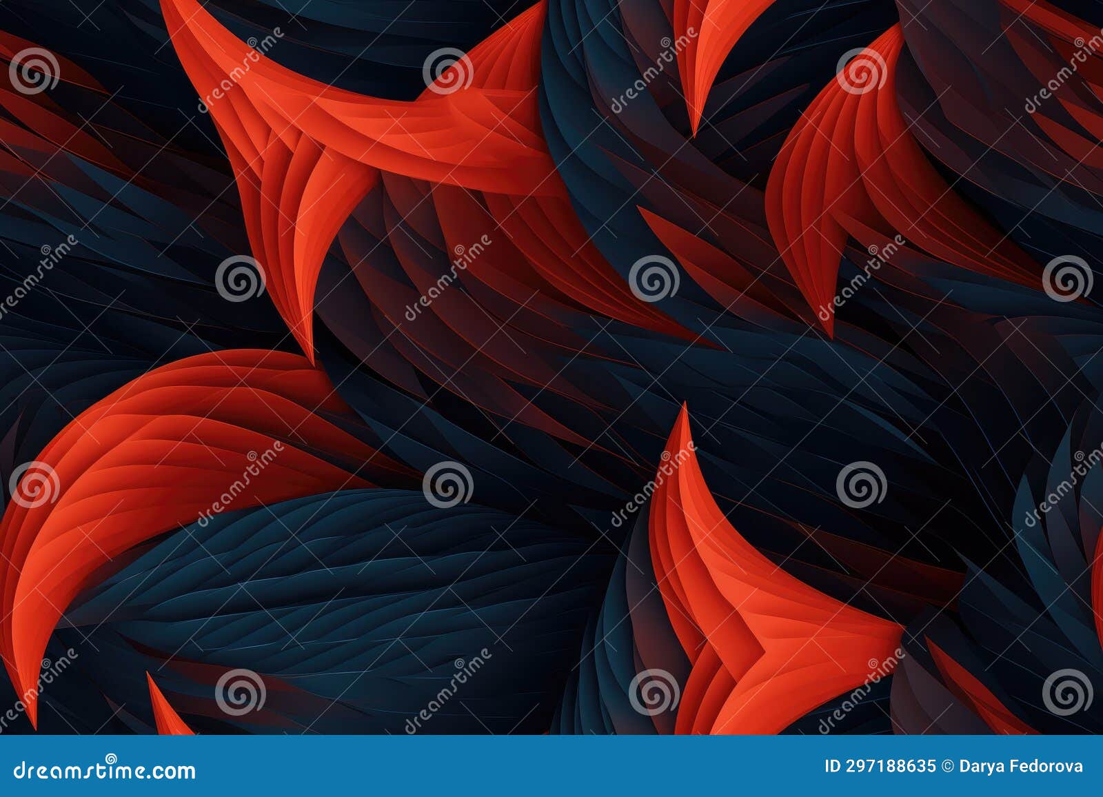Seamless Pattern with Abstract Waves and Spots. Illustration for ...