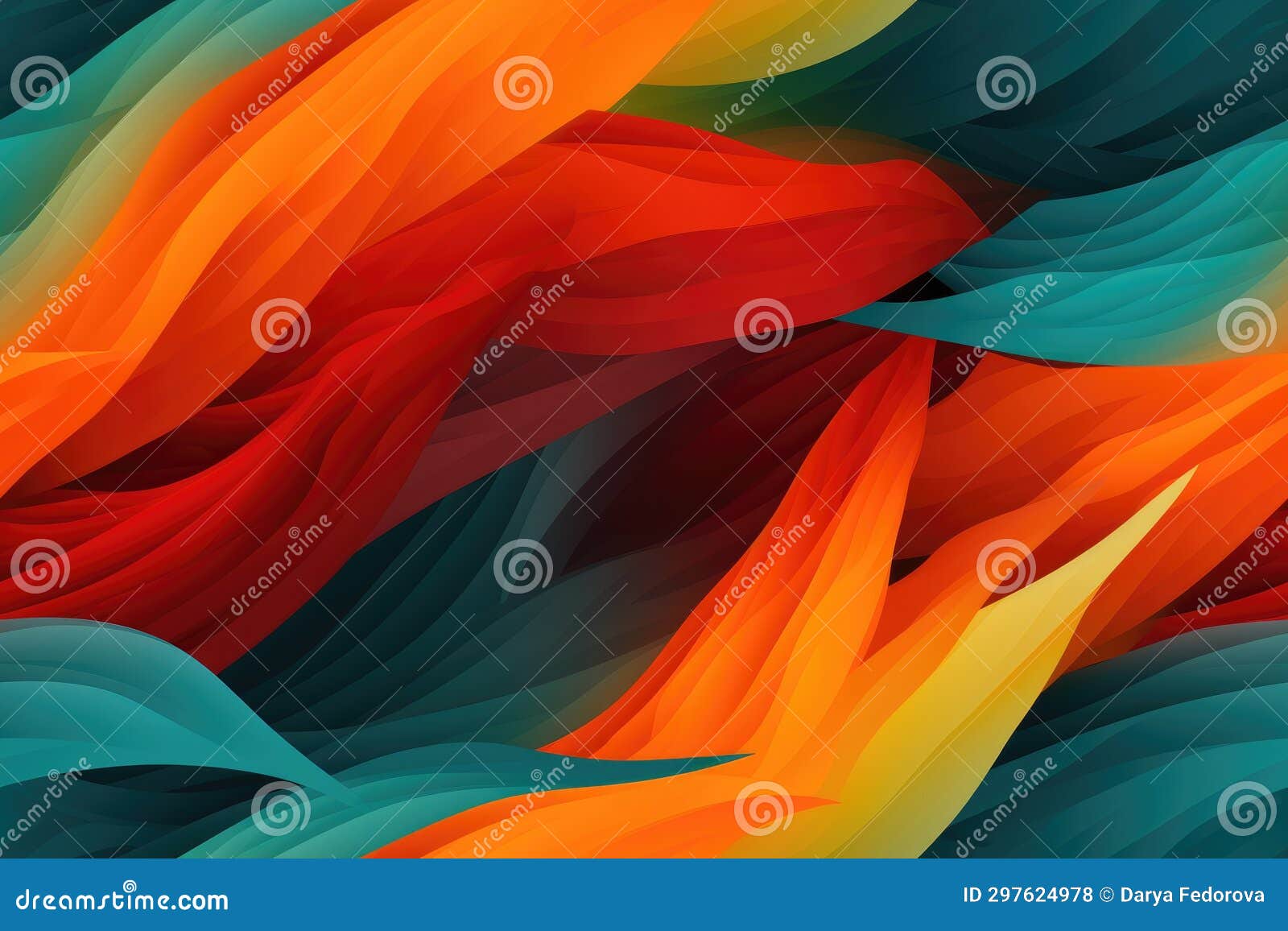 Seamless Pattern with Abstract Waves and Spots. Illustration for ...
