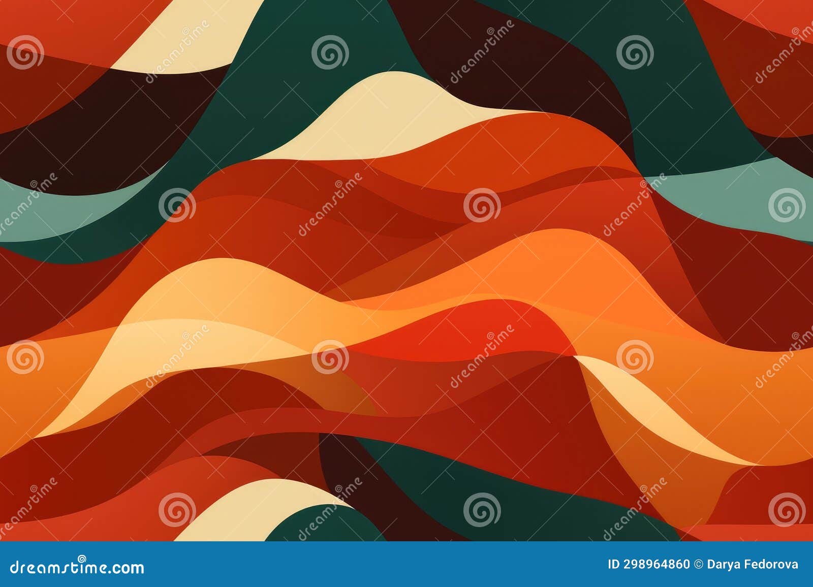 Seamless Pattern with Abstract Waves and Spots. Illustration for ...