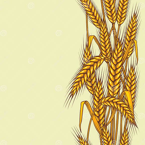 Seamless Pattern Abstract with Wheat Stock Vector - Illustration of ...