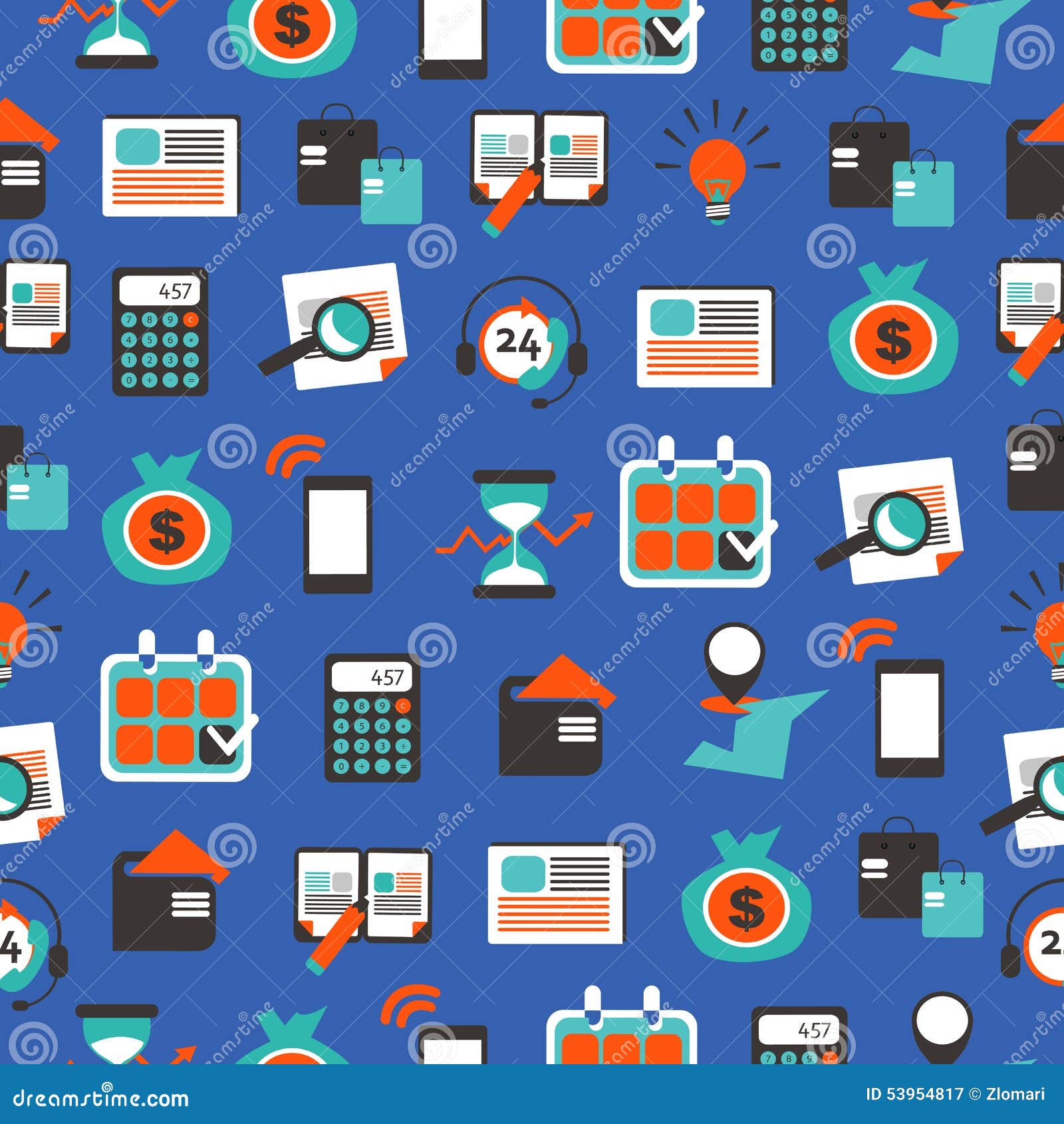 Seamless Pattern with Accountancy Equipment Stock Vector - Illustration ...