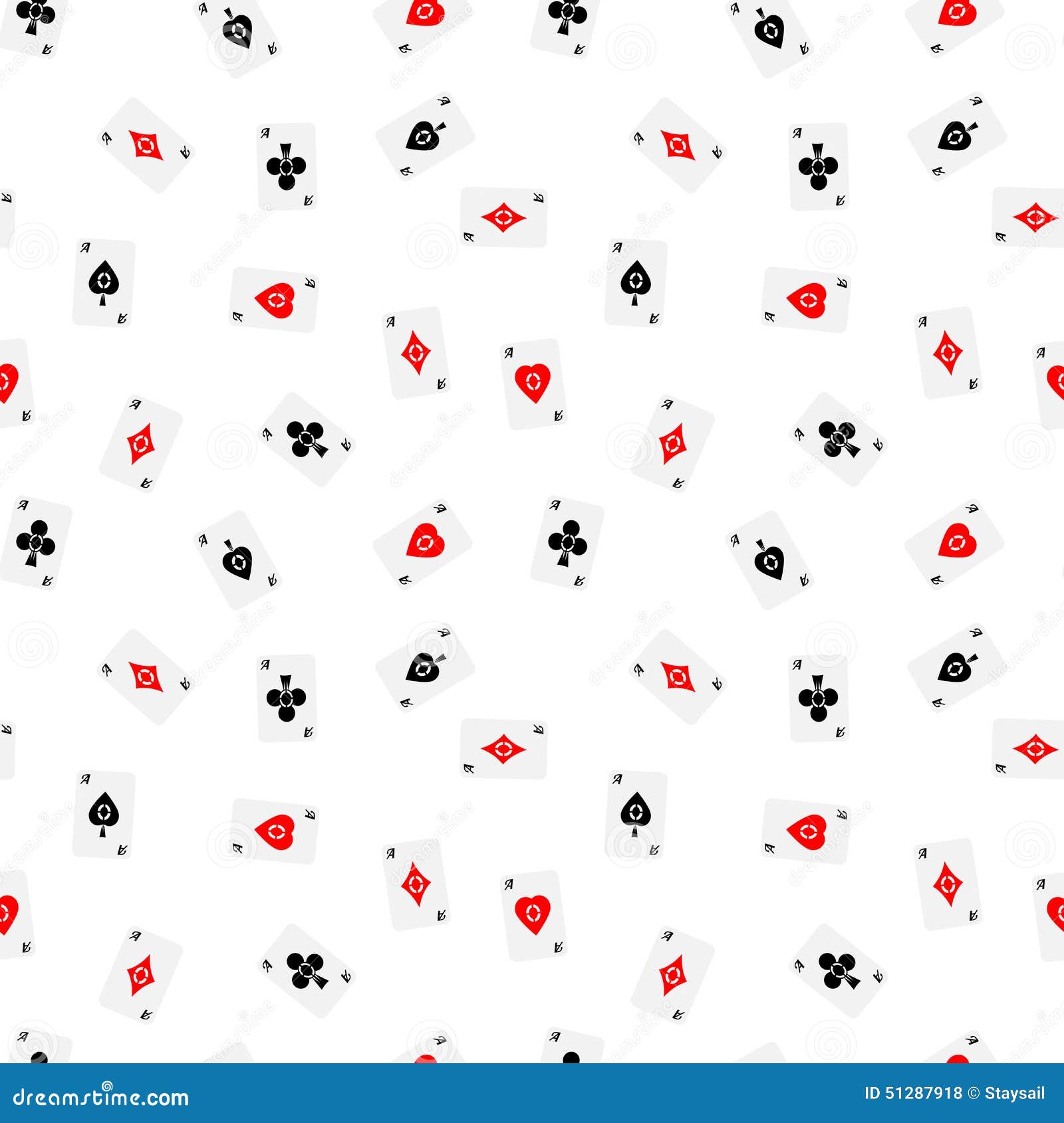 Seamless pattern of aces stock vector. Illustration of endless - 51287918