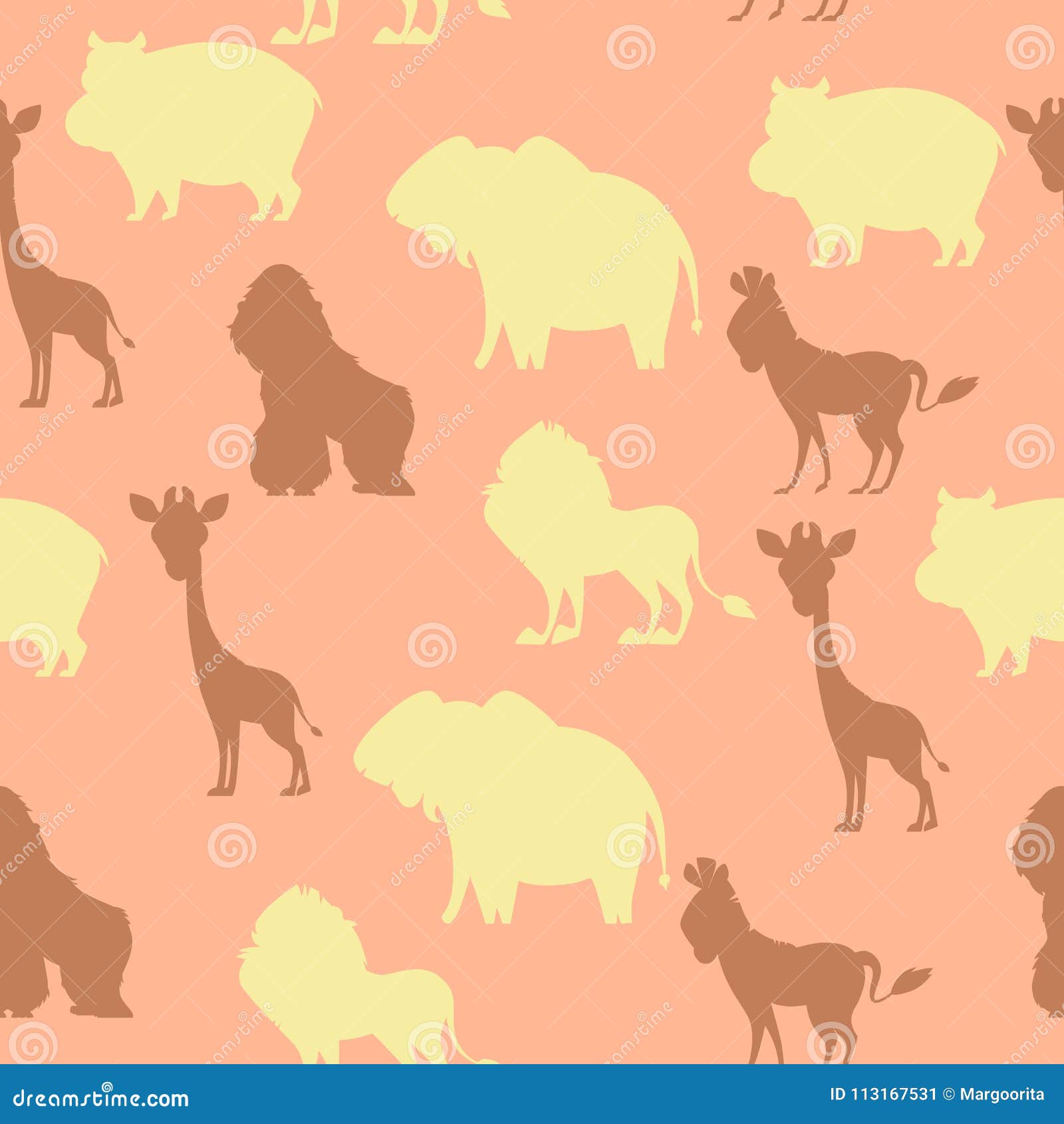 Seamless Pattern African Animals Stock Vector - Illustration of graphic ...