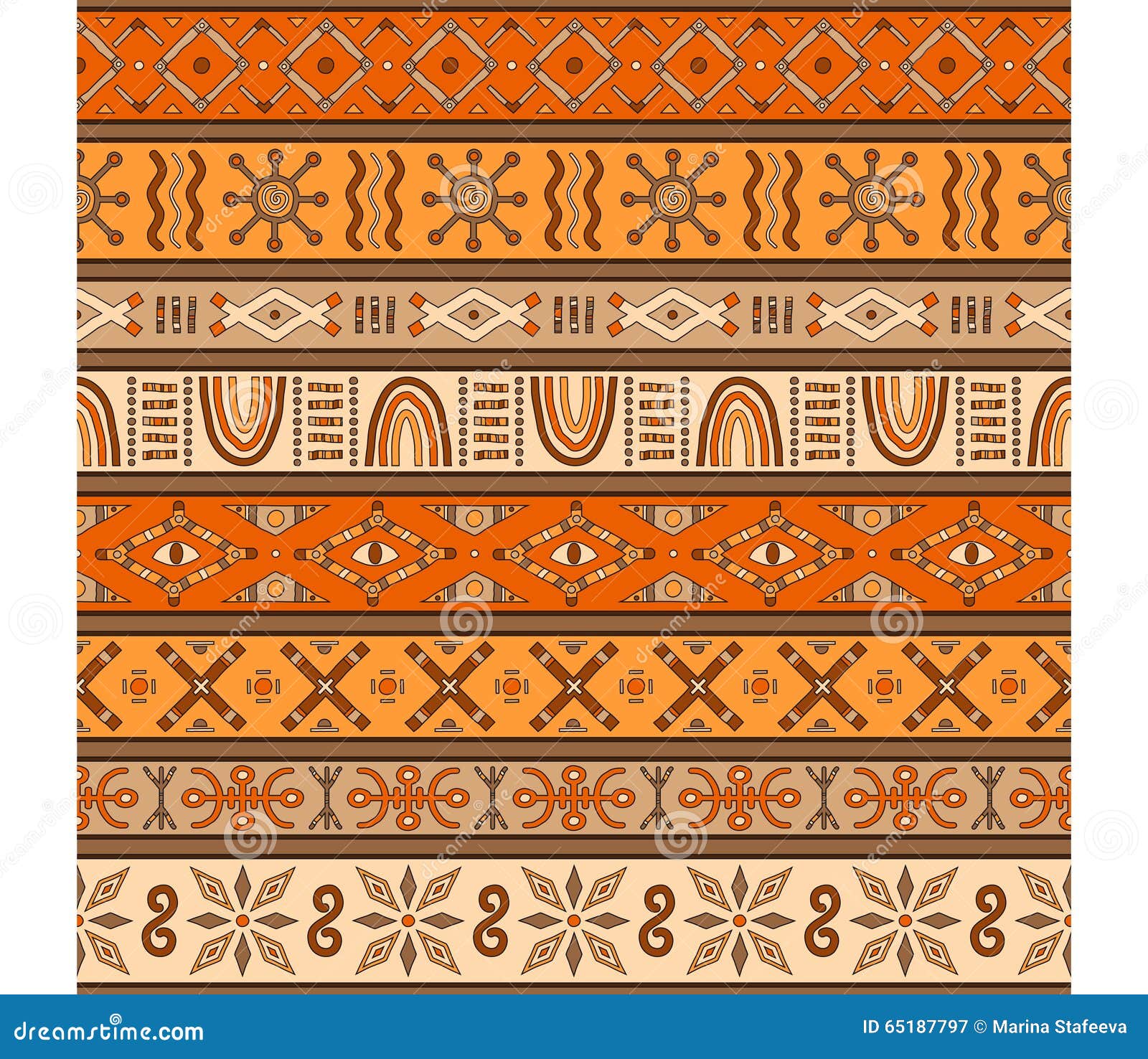 Seamless Pattern African Motifs Stock Vector Illustration Of