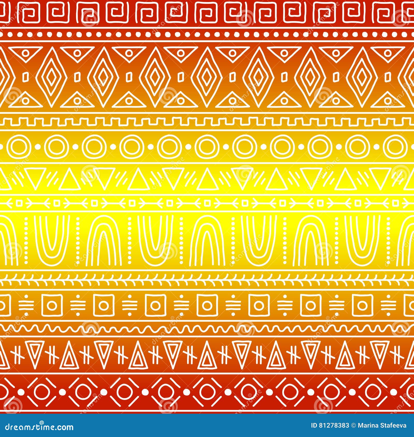 Seamless Pattern in African Style. Stock Vector - Illustration of ...