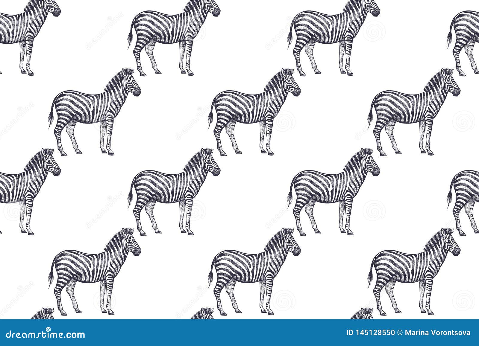 Seamless Pattern with African Zebras Stock Vector - Illustration of ...
