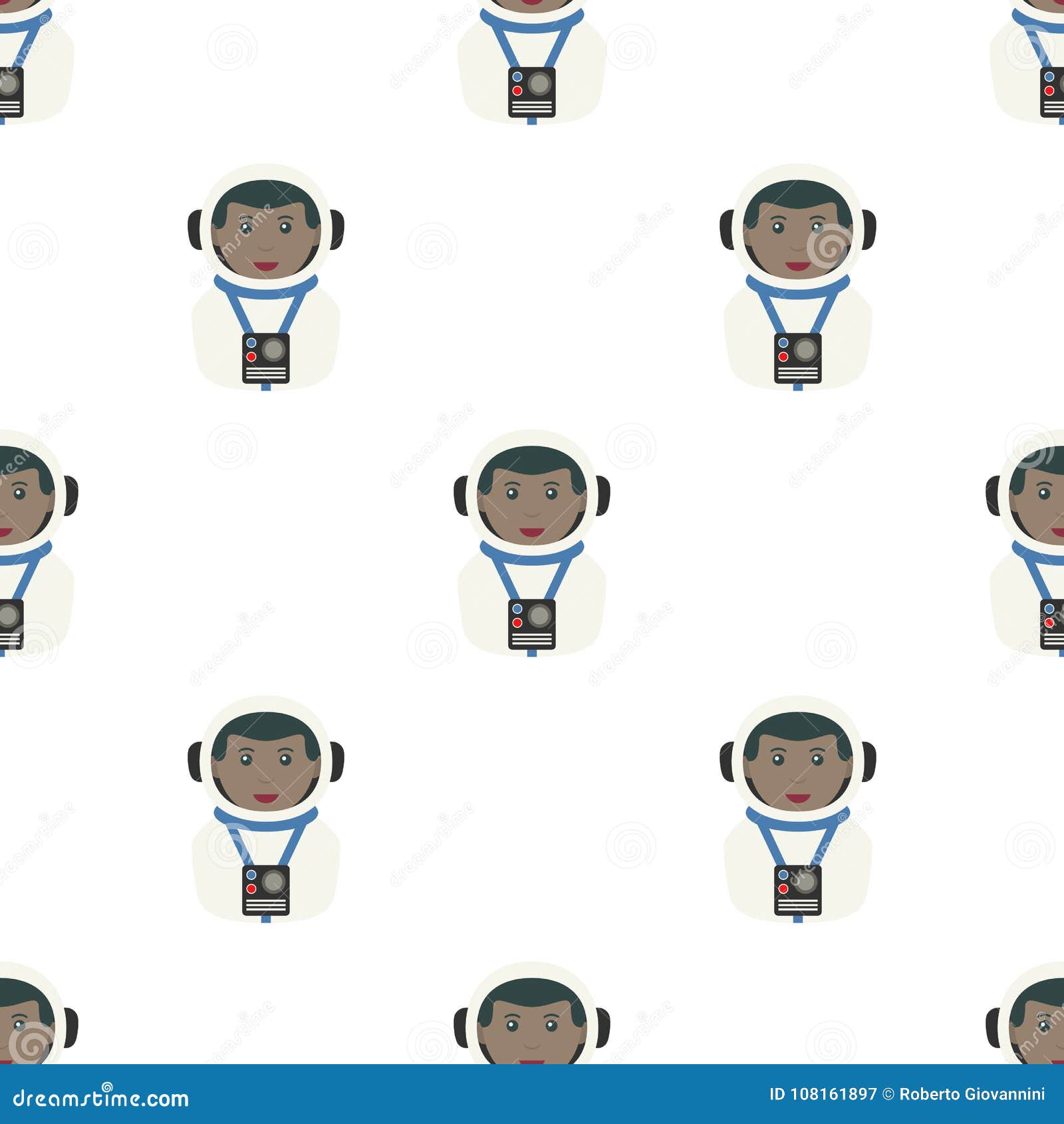 Black Astronaut Avatar Seamless Pattern Stock Vector - Illustration of ...