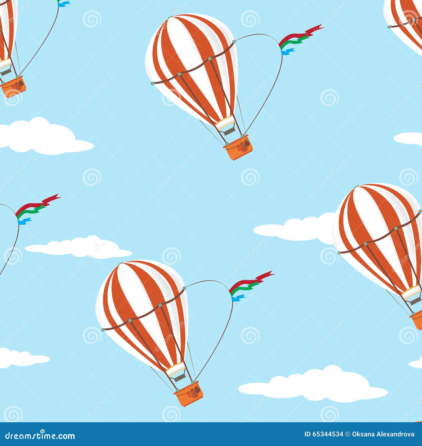 Seamless Pattern Air Ballon Stock Vector - Illustration of paper, lift ...