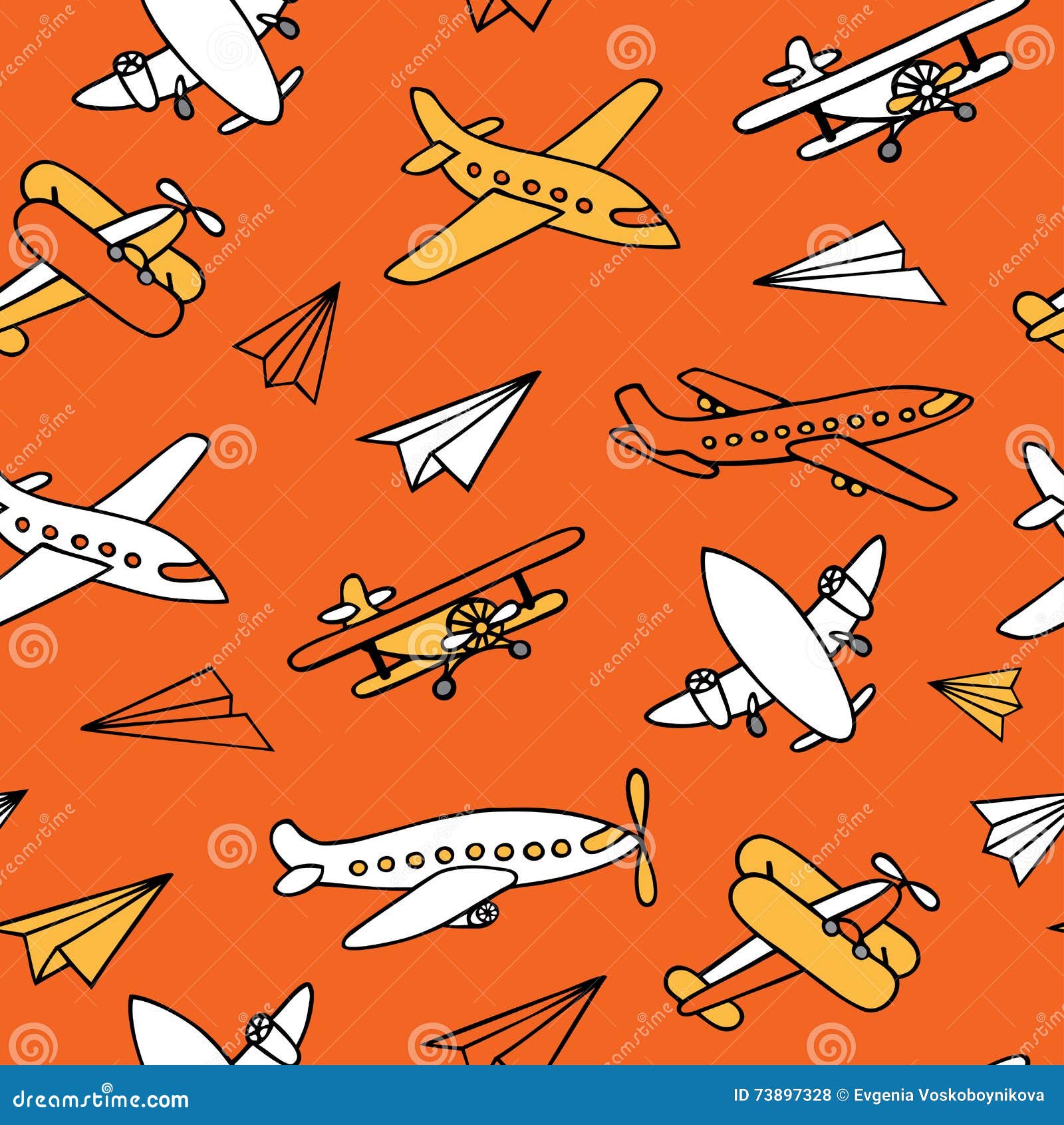 Seamless Pattern of Aircraft Stock Vector - Illustration of public ...