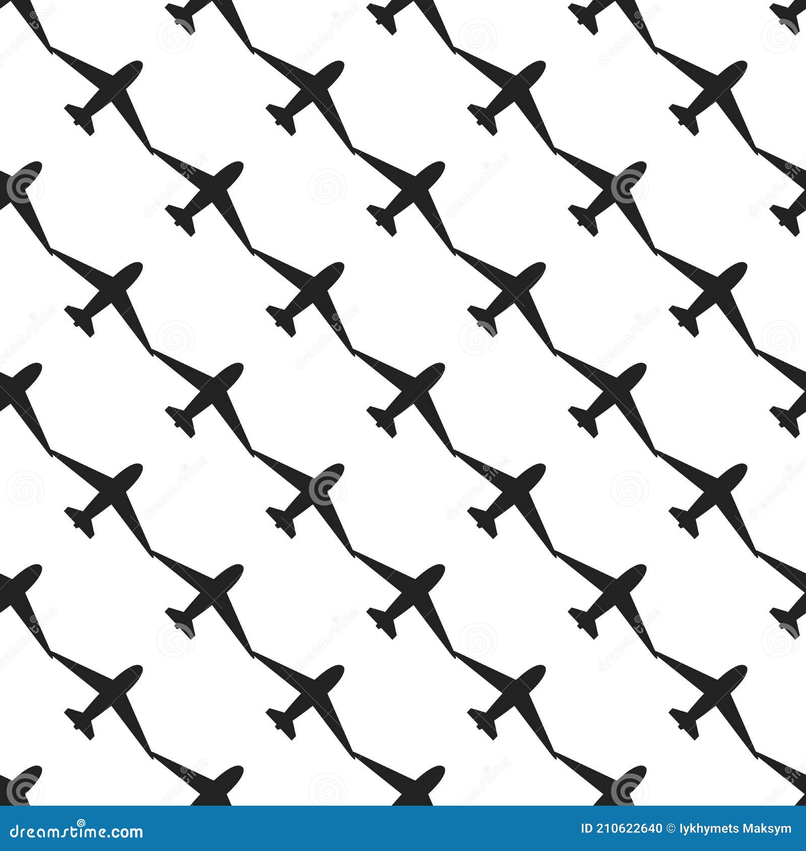 Seamless Pattern of Aircraft Planes in the Sky. Can Be Used for ...