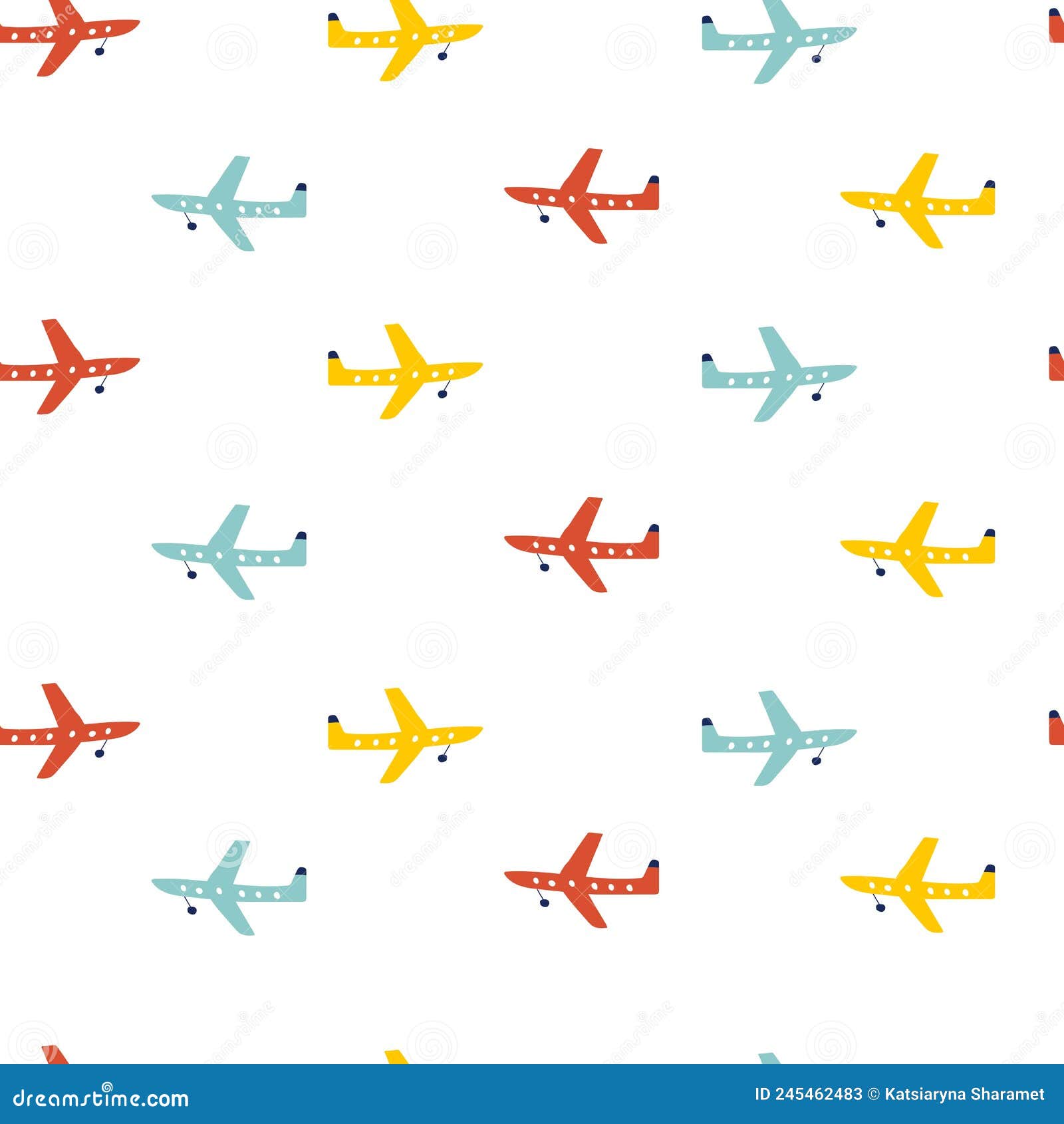 Seamless Pattern with Airplane. Air Transport. Kids Print. Vector ...