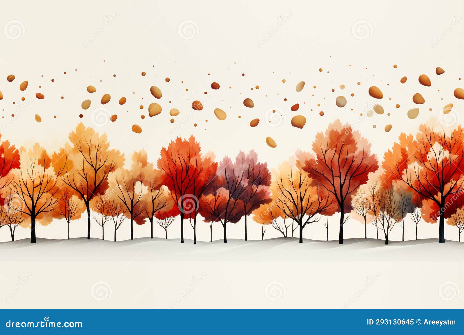 Seamless Pattern of All Seasons Trees for Wall Paper, Border or Web ...