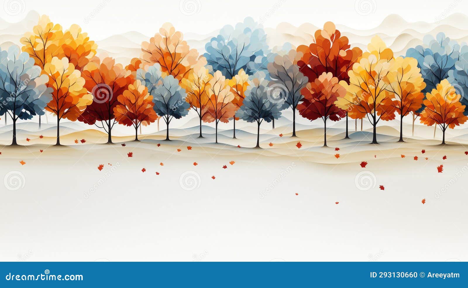 Seamless Pattern of All Seasons Trees for Wall Paper, Border or Web ...