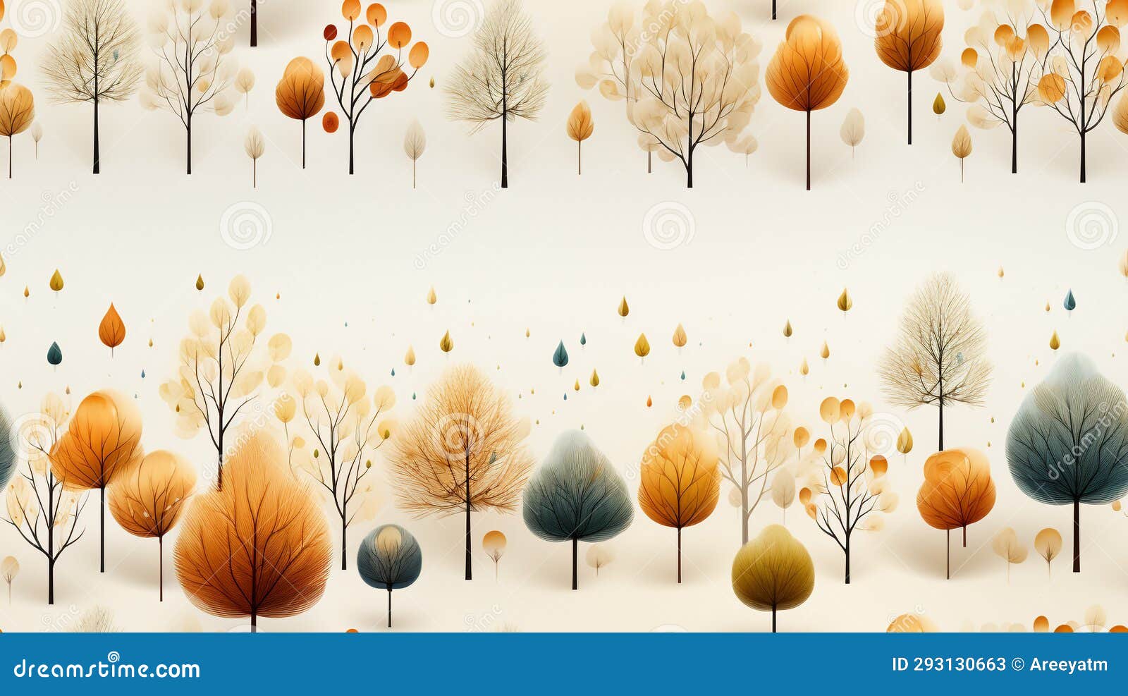 Seamless Pattern of All Seasons Trees for Wall Paper, Border or Web ...