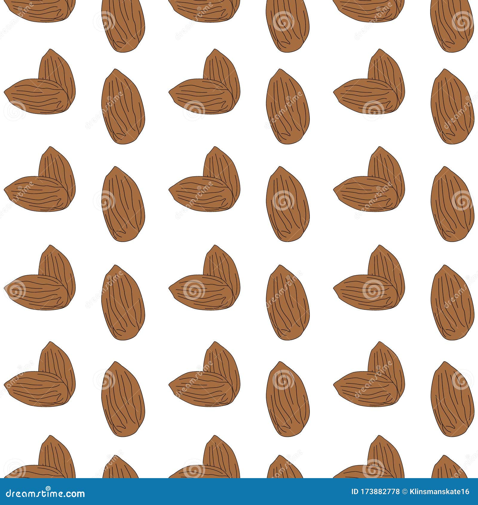 Seamless Pattern Almond Vector Eps 10 Stock Vector - Illustration of ...