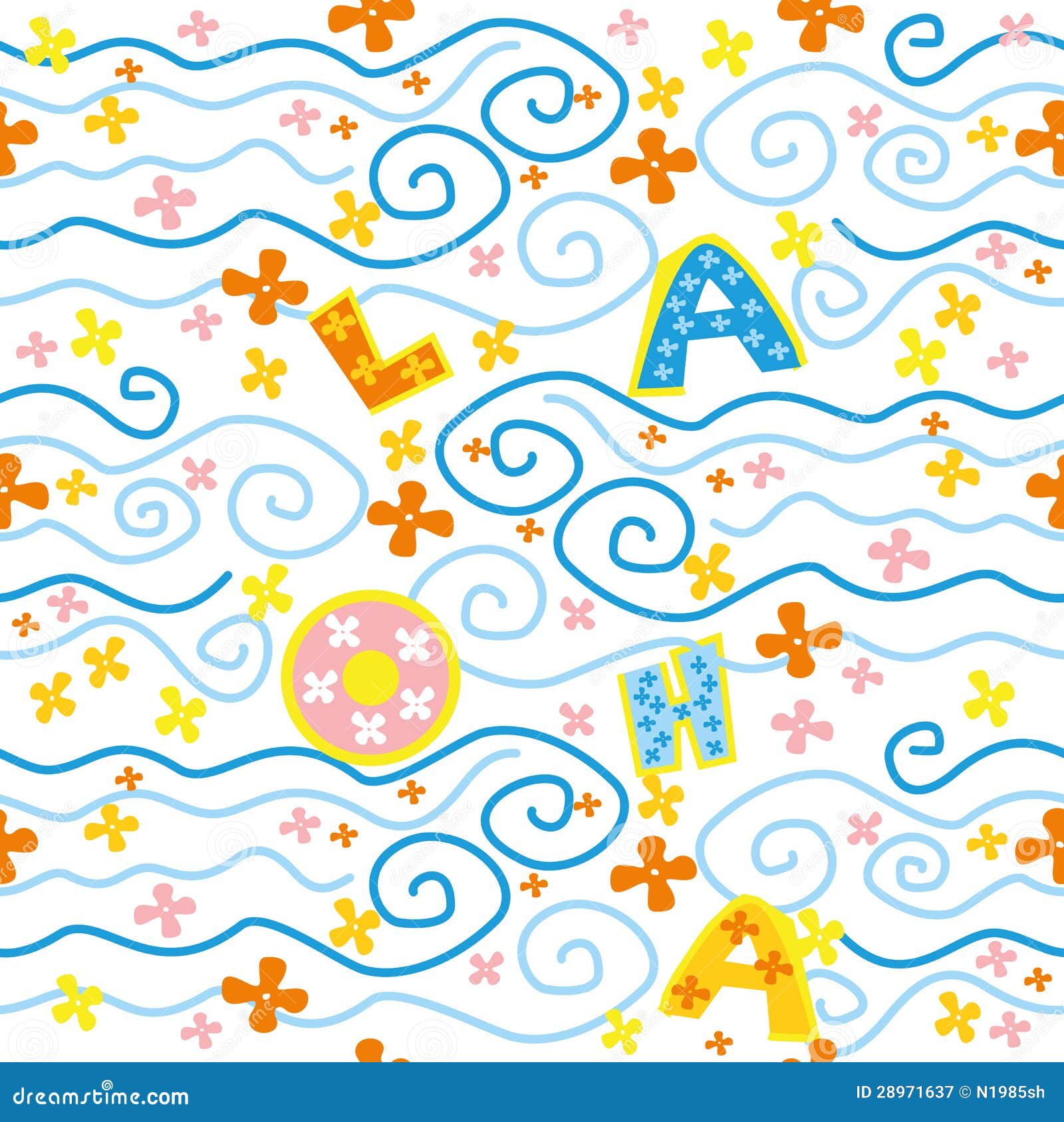 Seamless pattern aloha stock vector. Illustration of aloha - 28971637