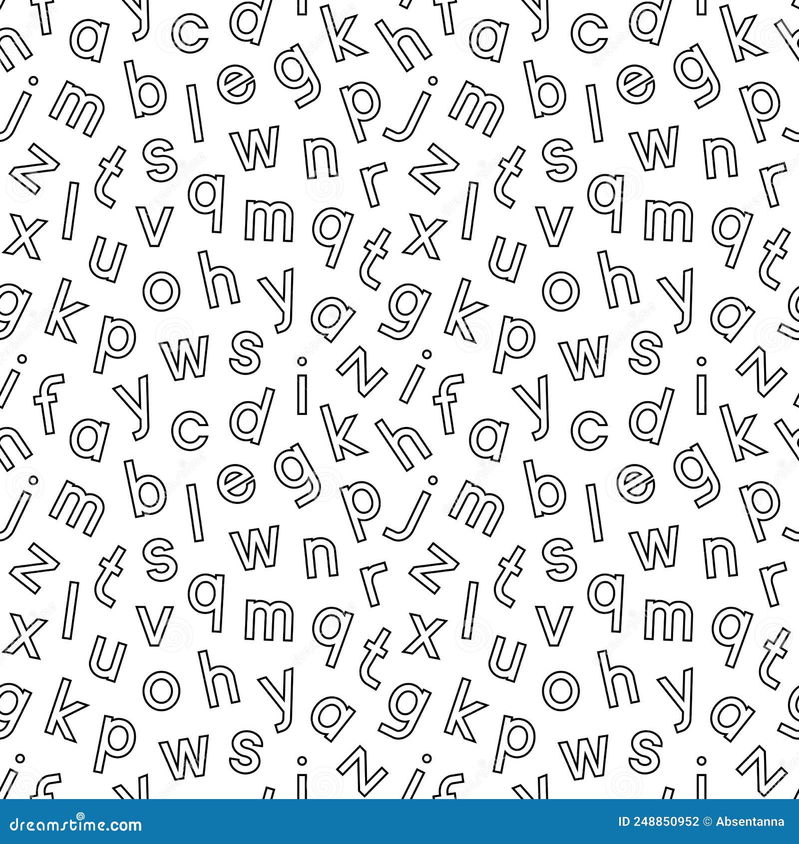 Seamless Pattern with Alphabet Stock Vector - Illustration of ...