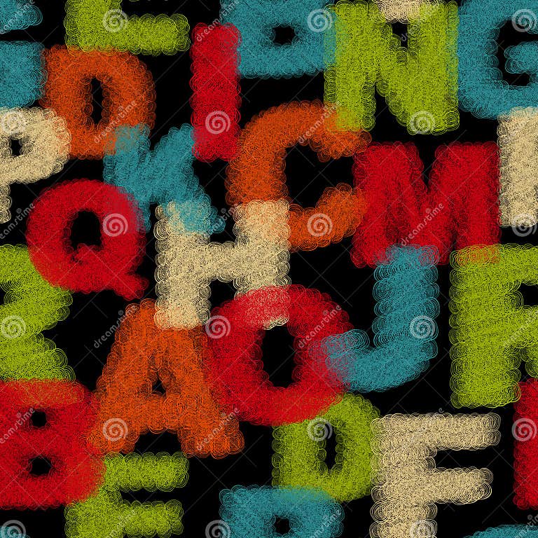 Seamless Pattern with Alphabet. Stock Vector - Illustration of ...