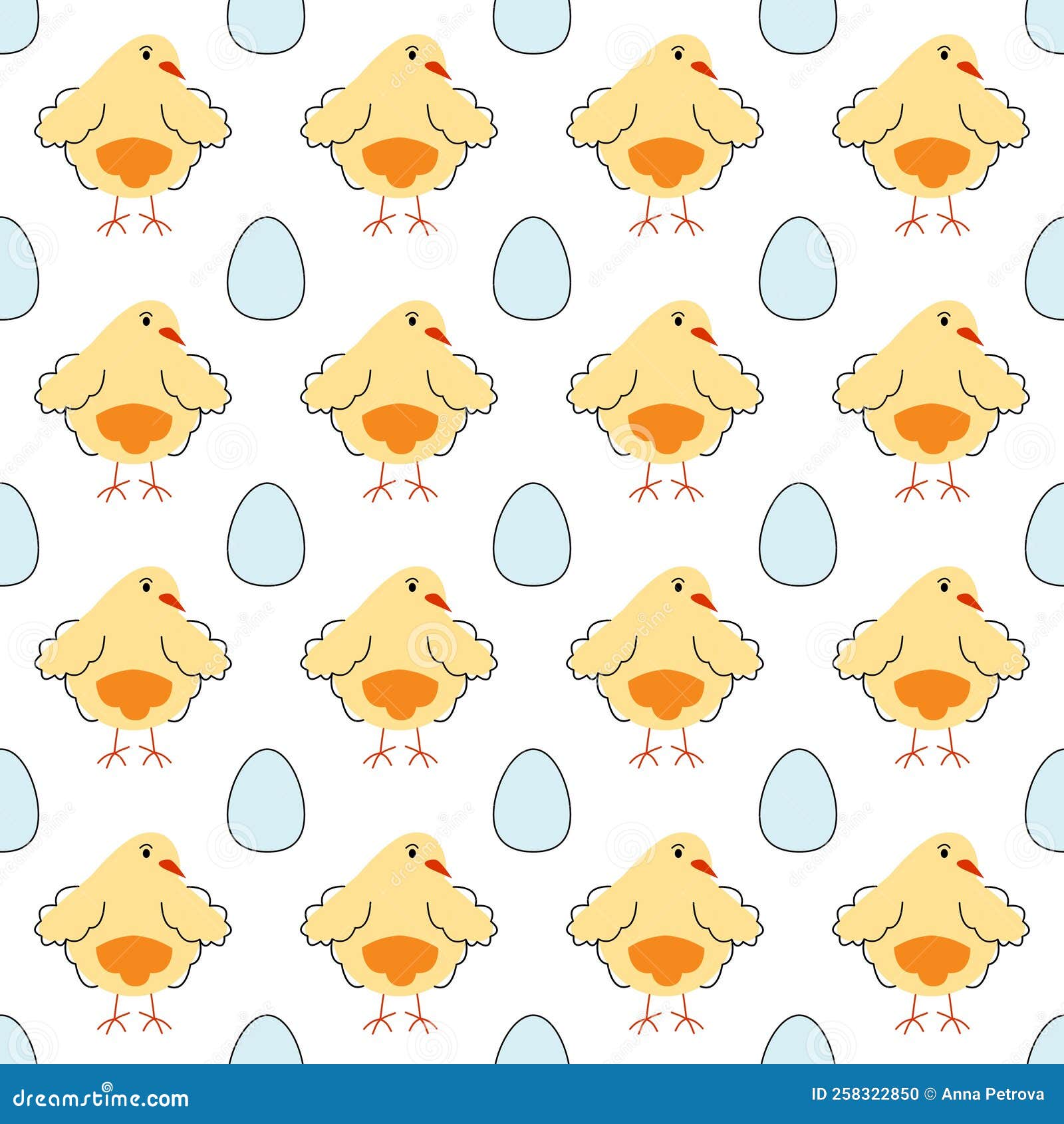 Seamless Pattern of Alternating Chickens and Eggs Stock Vector ...