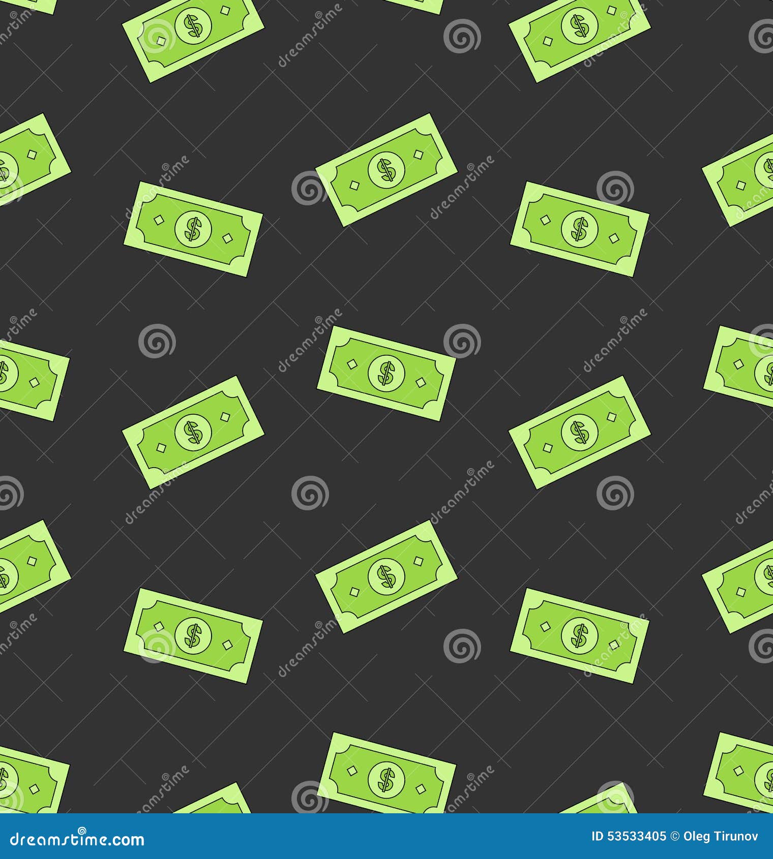 Seamless Pattern with American Money Dollars Bank Notes Stock Vector ...