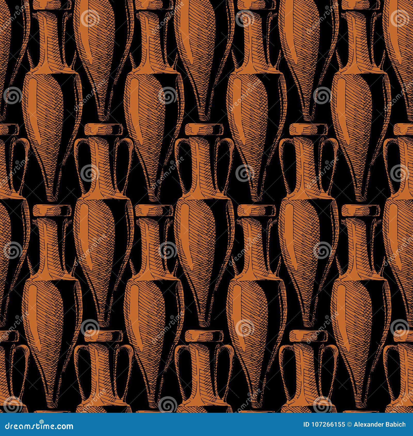 Seamless Pattern with Amphora. Stock Vector - Illustration of retro ...