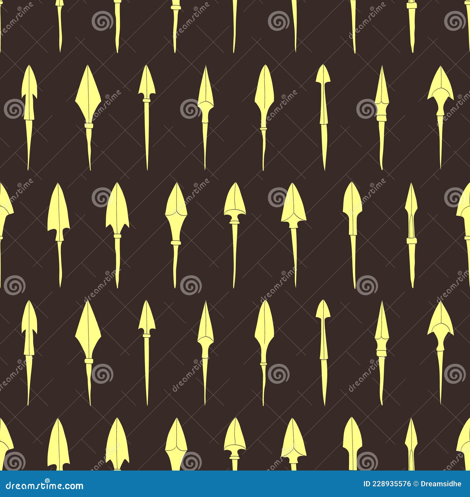 Seamless Pattern with Ancient Arrowheads Stock Vector - Illustration of ...