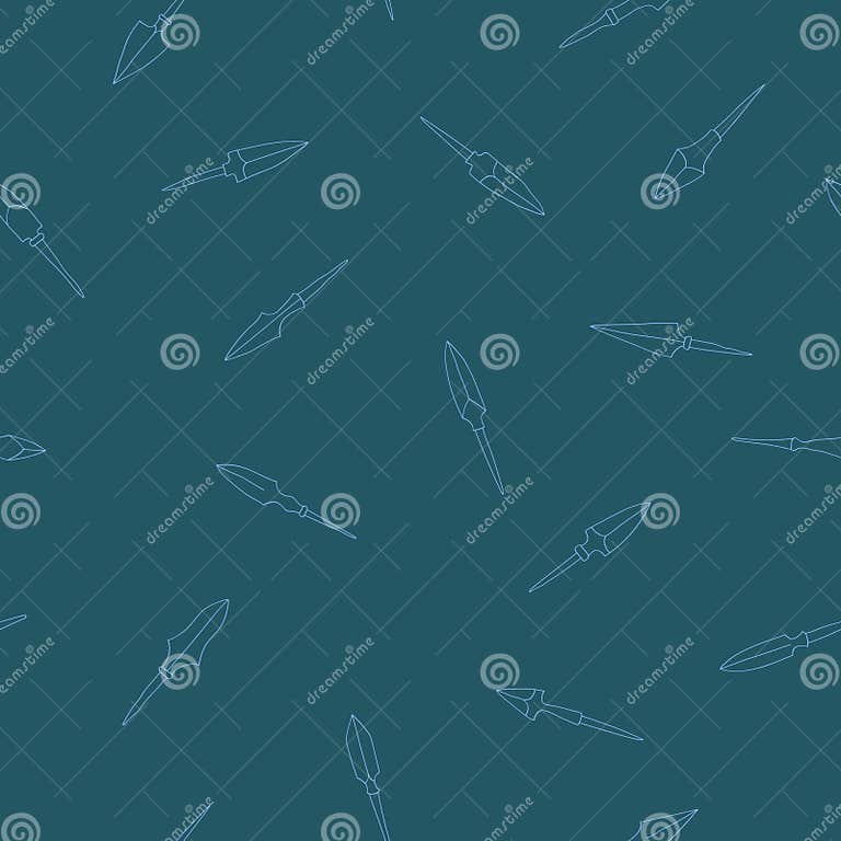 Seamless Pattern with Ancient Arrowheads Stock Vector - Illustration of archeology, hunter ...