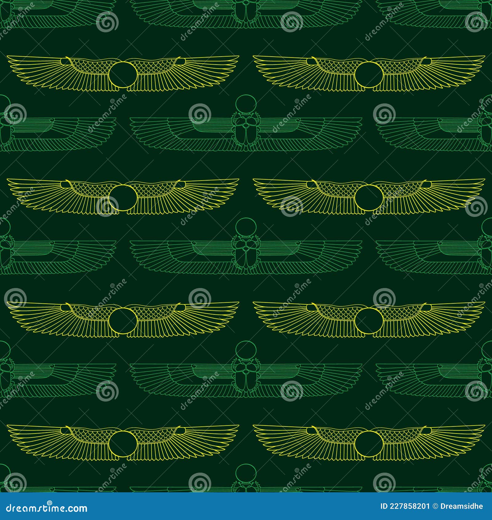 Seamless Pattern with Ancient Egyptian Symbol Wd Sun Stock Vector ...