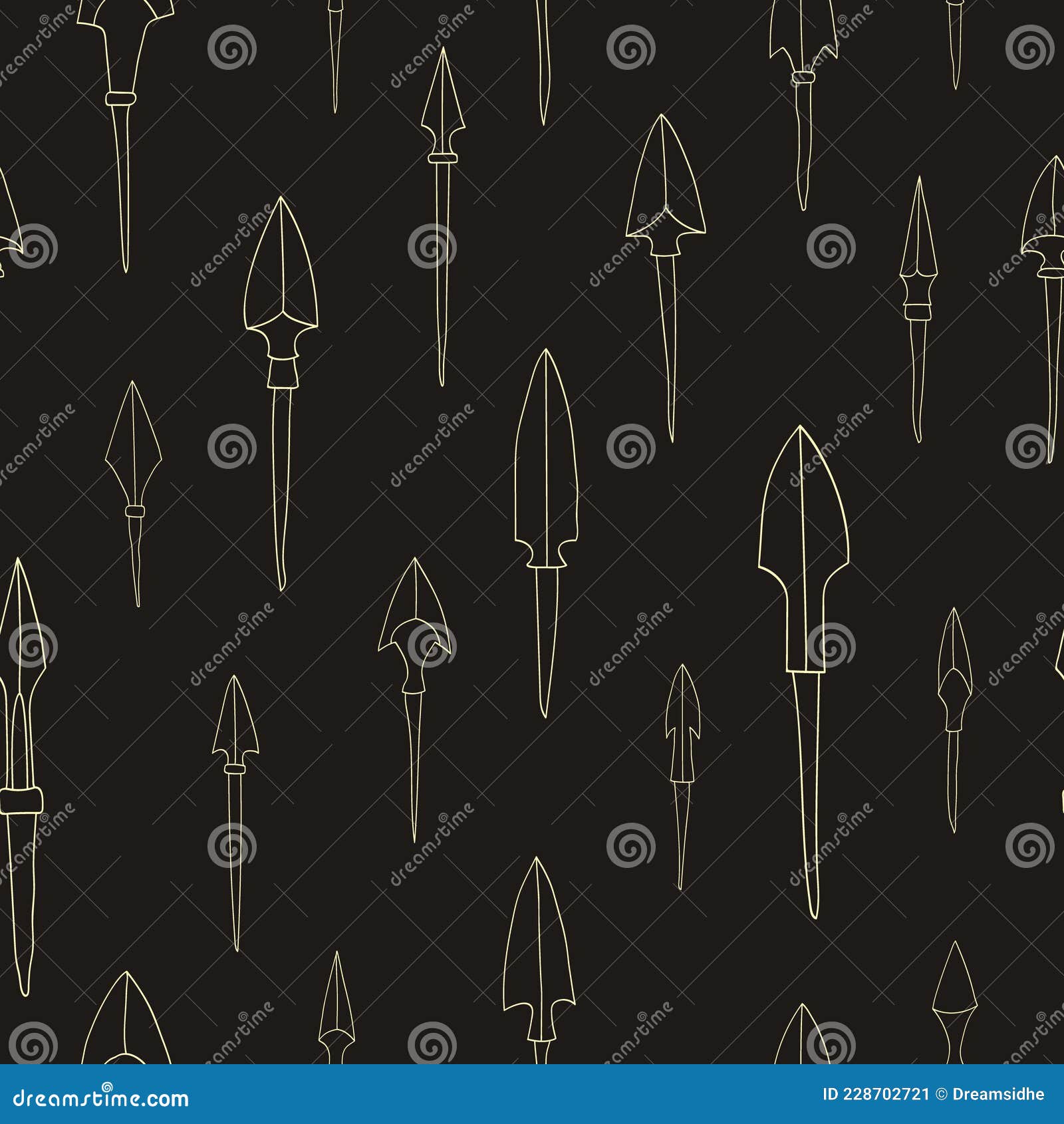 Seamless Pattern with Ancient Egyptian Symbol Winged SunSeamless Pattern with Ancient Arrowheads ...