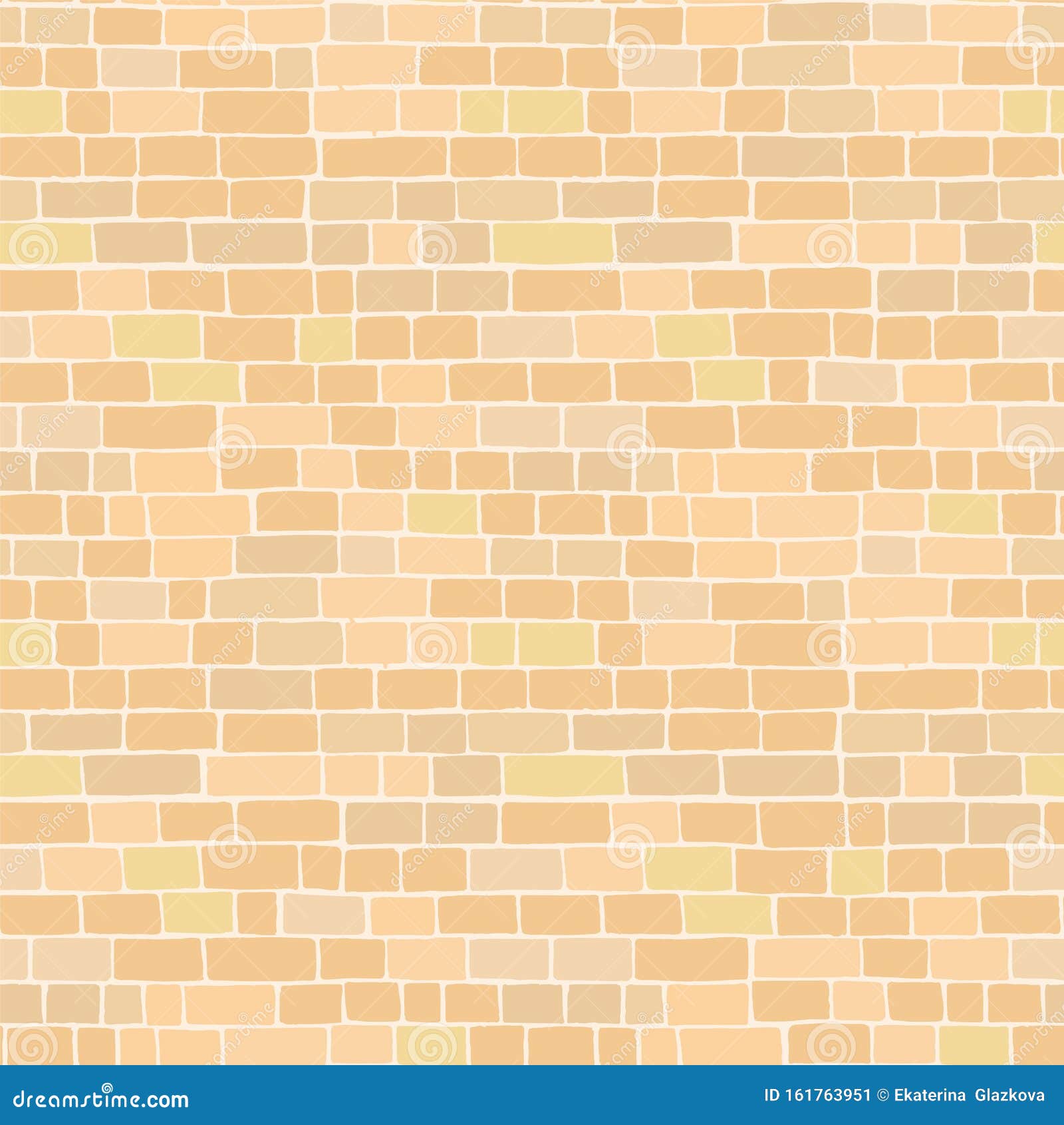 Seamless Pattern of Ancient Sandy Colored Stone Bricks Stock Vector ...