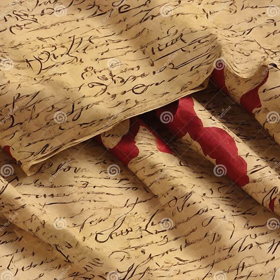 Seamless Pattern of Ancient Sheets of Paper Written with Brown Ink ...