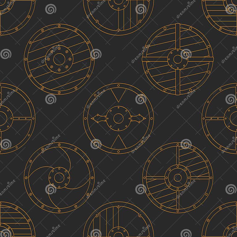 Seamless Pattern with Ancient Shields Stock Vector - Illustration of ...