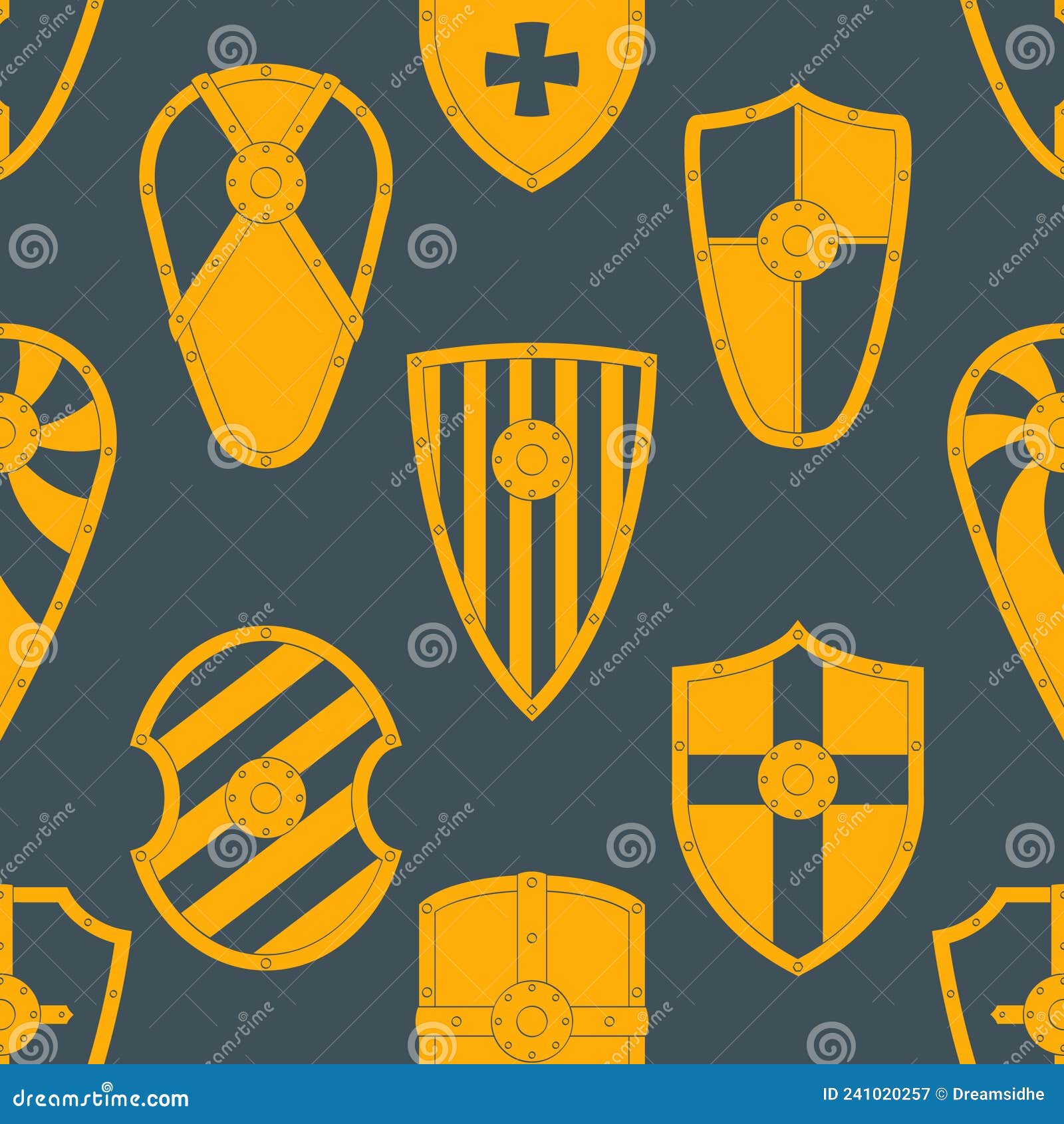Seamless Pattern with Ancient Shields Stock Vector - Illustration of ...