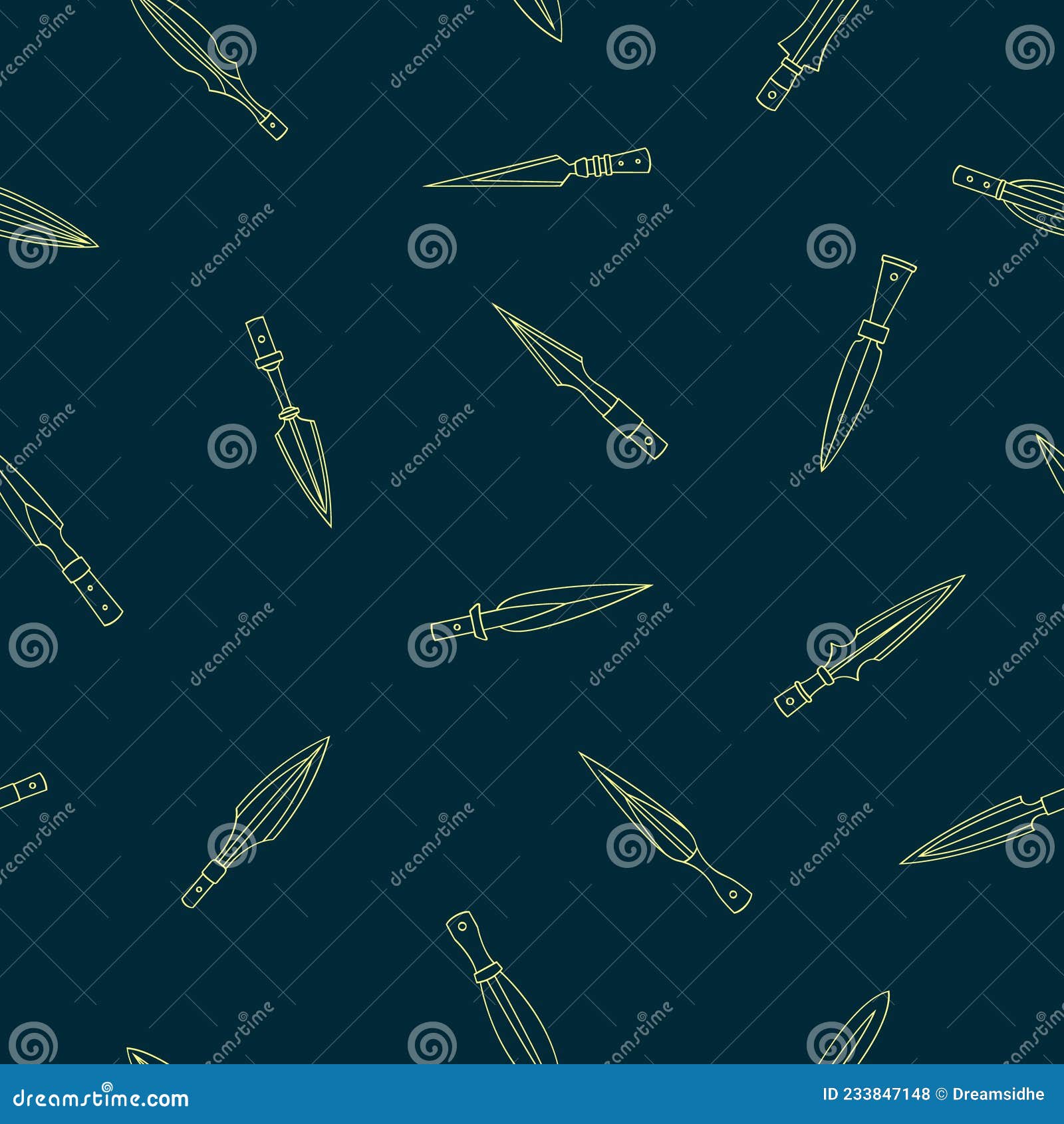 Seamless Pattern With Ancient Spearheads Vector Illustration | CartoonDealer.com #233847148