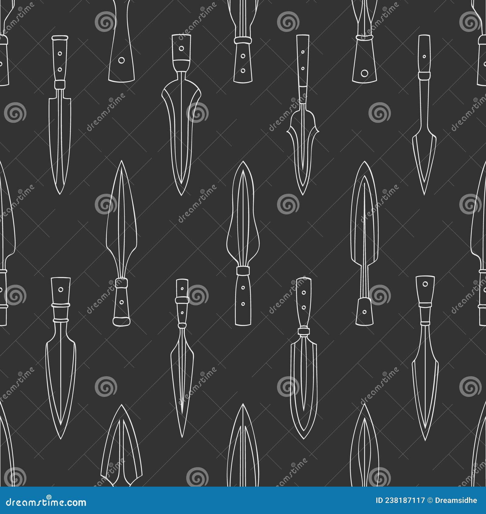 Seamless Pattern With Ancient Spearheads Cartoon Vector | CartoonDealer.com #238187117