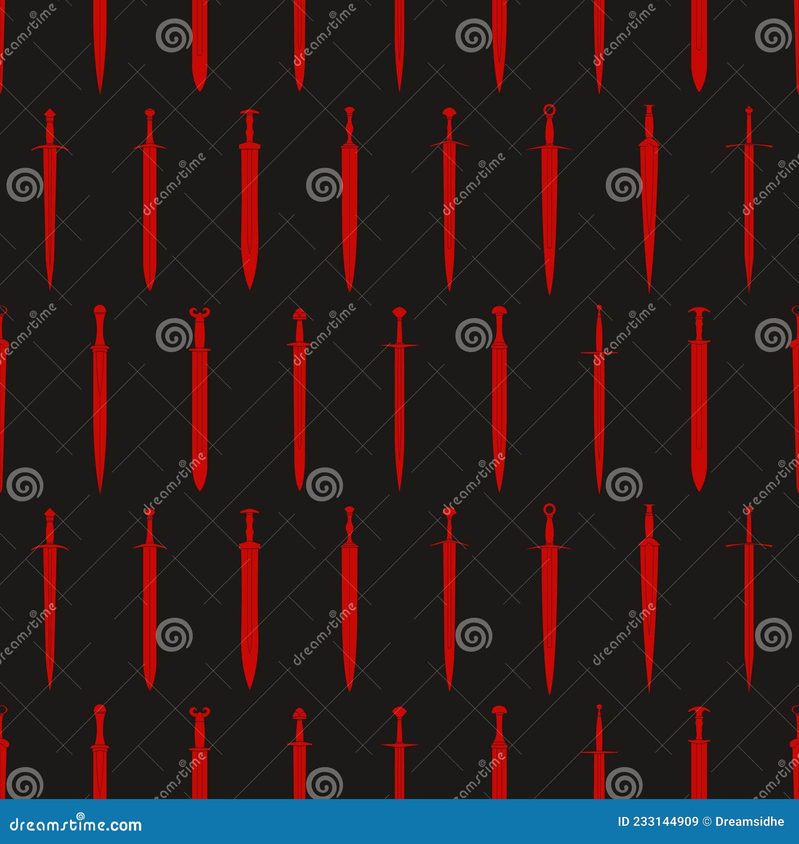 Seamless Pattern with Ancient Swords Stock Vector - Illustration of ...