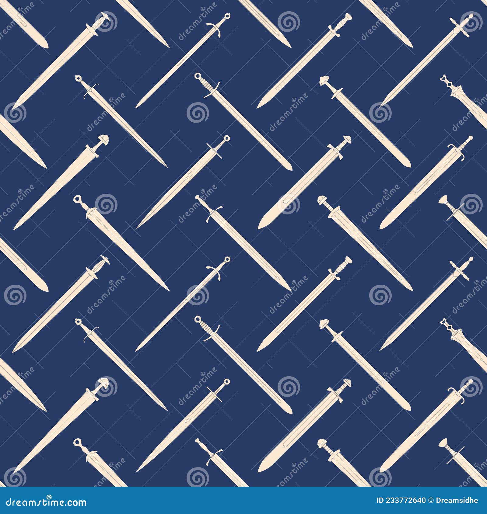 Seamless Pattern with Ancient Swords Stock Vector - Illustration of ...