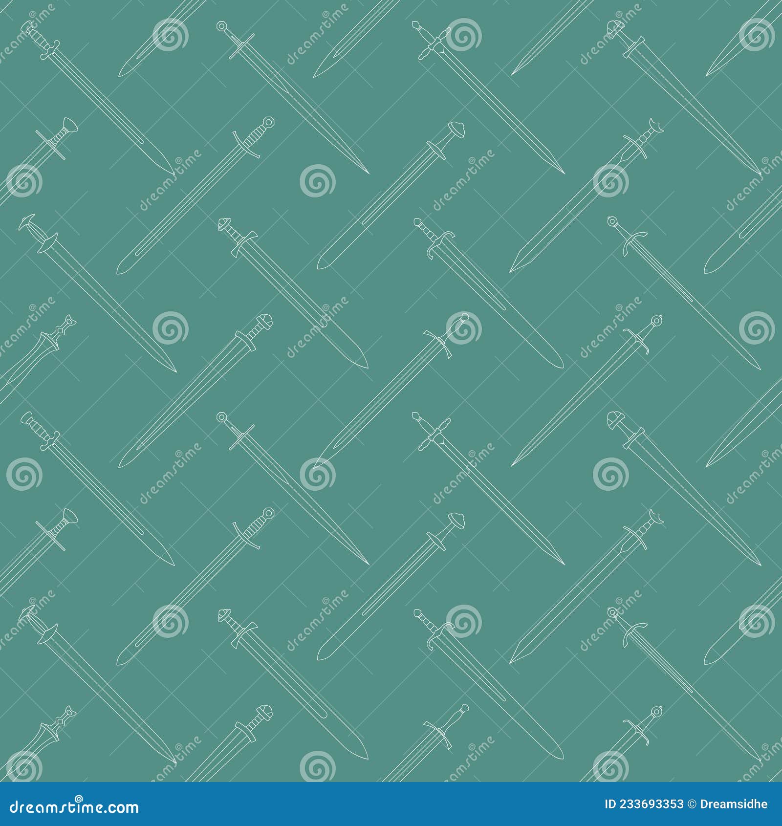 Seamless Pattern with Ancient Swords Stock Vector - Illustration of ...