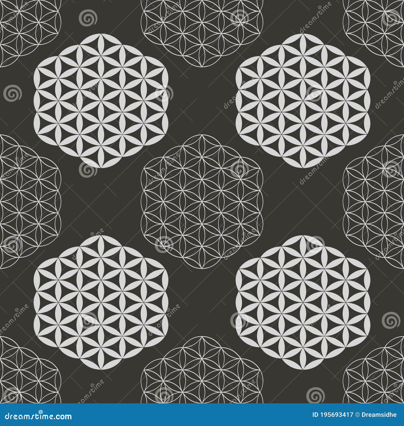 Seamless Pattern with Symbol Flower of Life Stock Vector - Illustration ...
