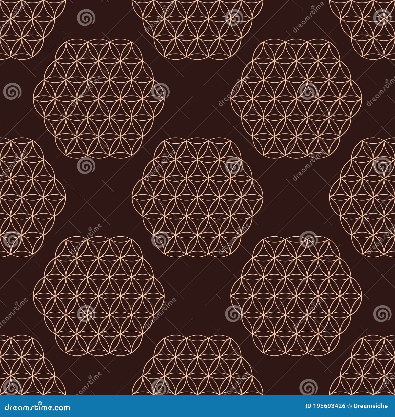 Seamless Pattern with Symbol Flower of Life Stock Vector - Illustration ...