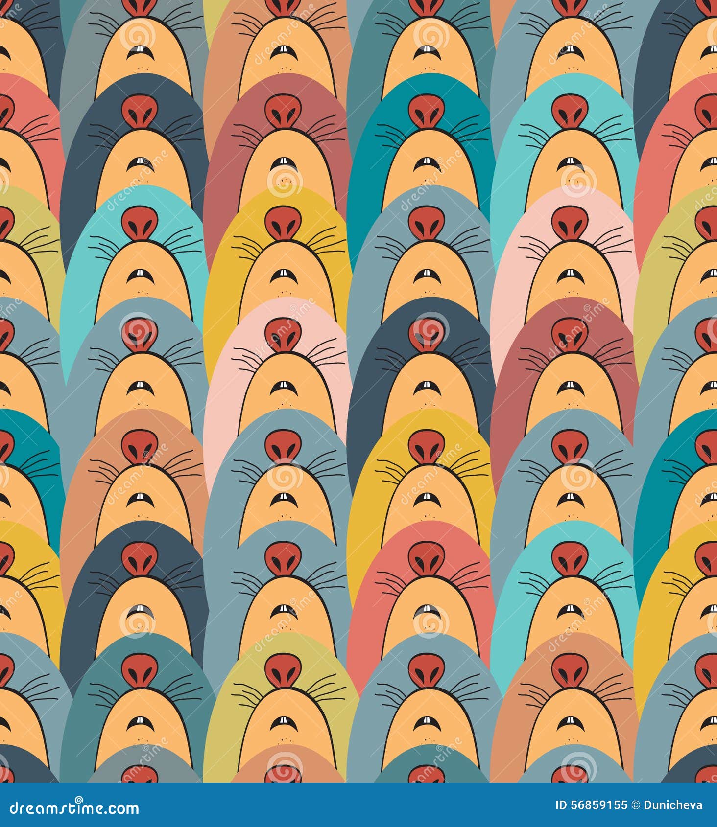 Seamless Pattern of Animal Noses. Stock Vector - Illustration of baby ...