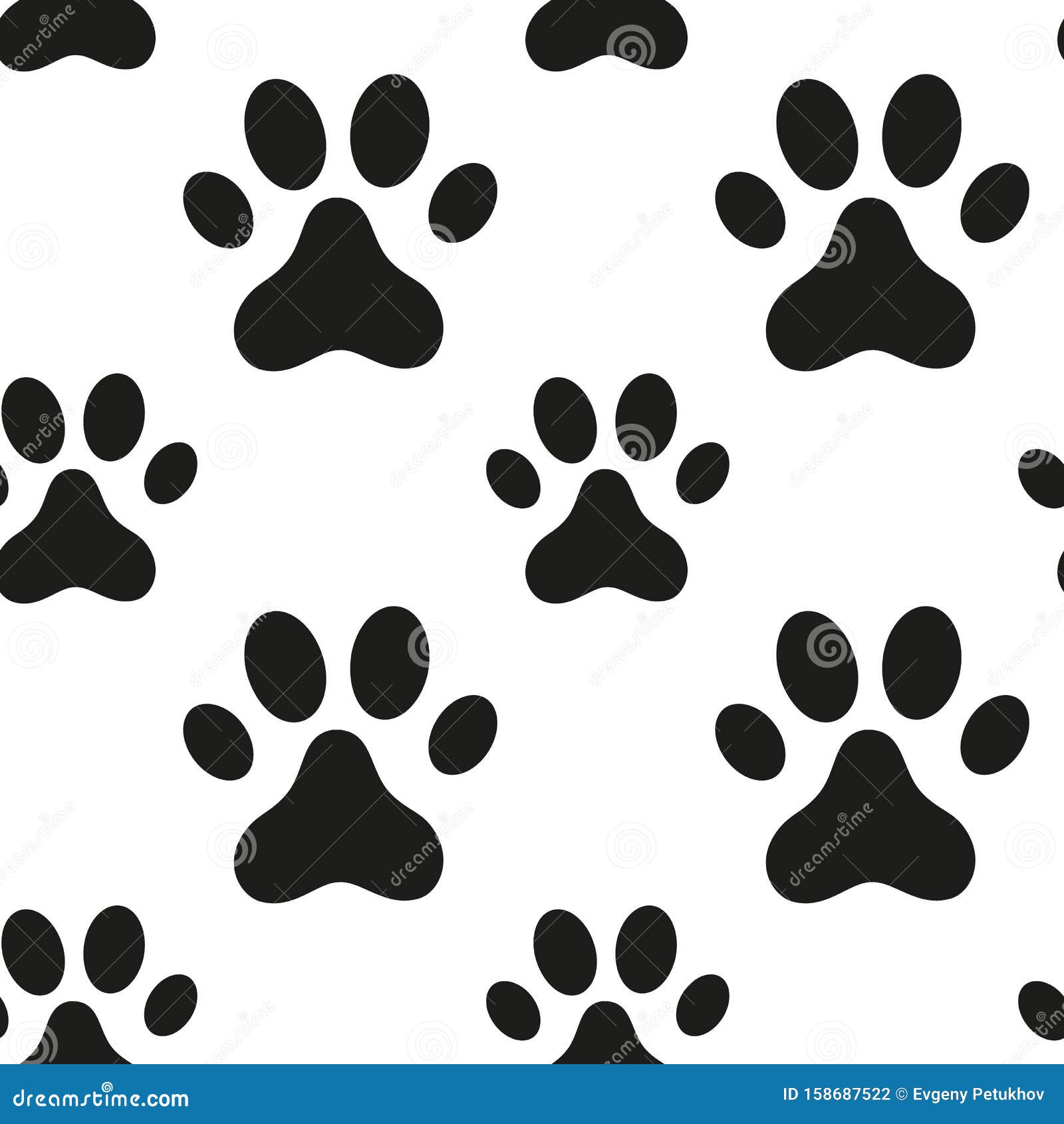 Seamless Pattern with Animal Paw Print. Vector Stock Vector ...